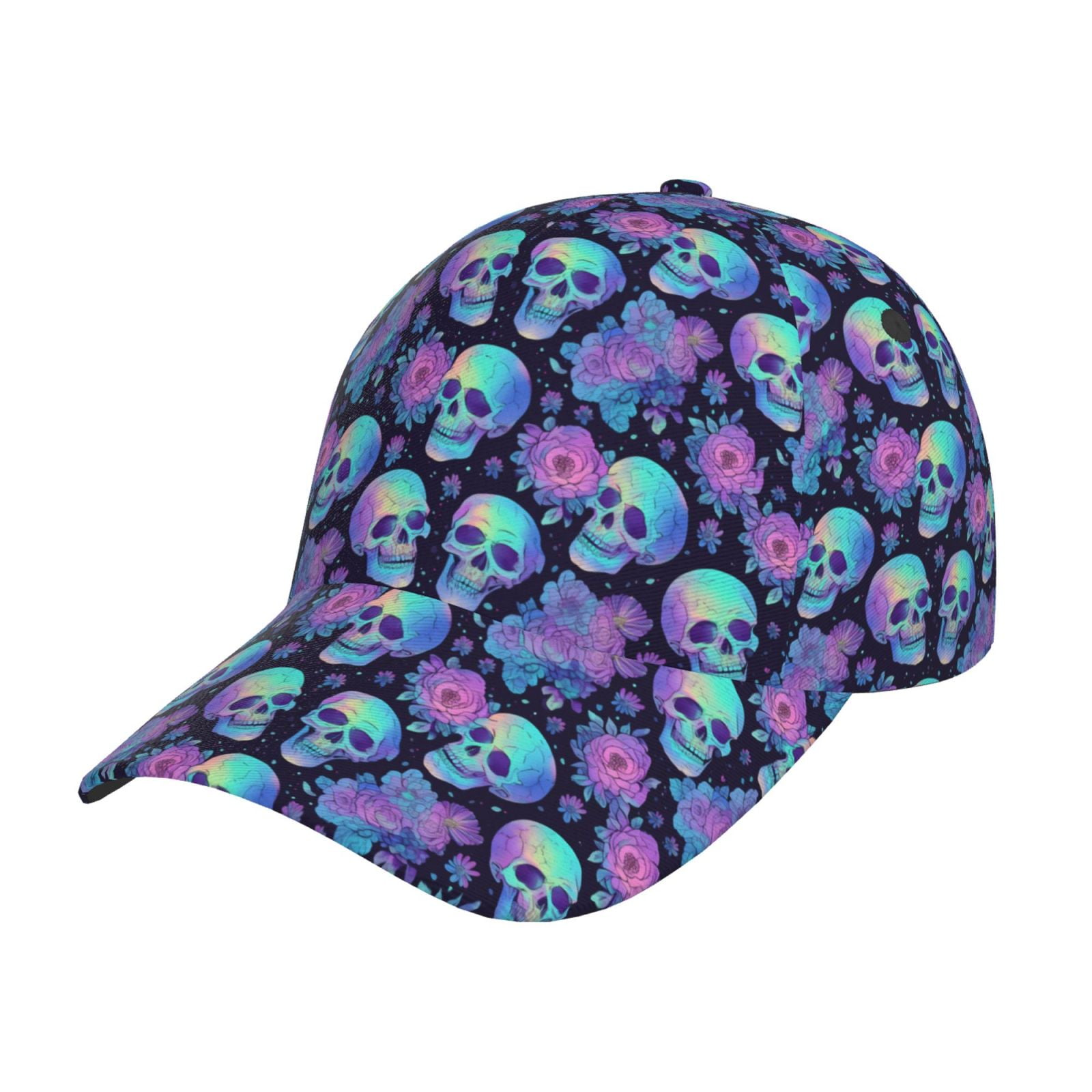 Baseball Cap, Starry Sky Skull Flower Hats For Men Women Low Profile ...