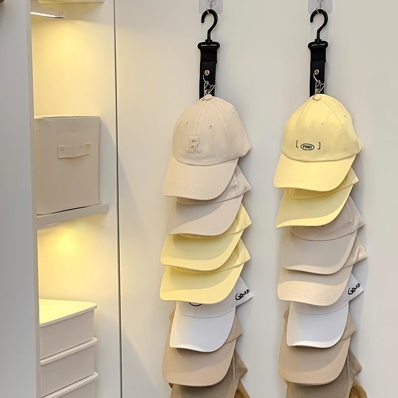 Baseball Cap Storage Hook, 1 Count Wall Mounted Hat Storage Rack with 8 ...