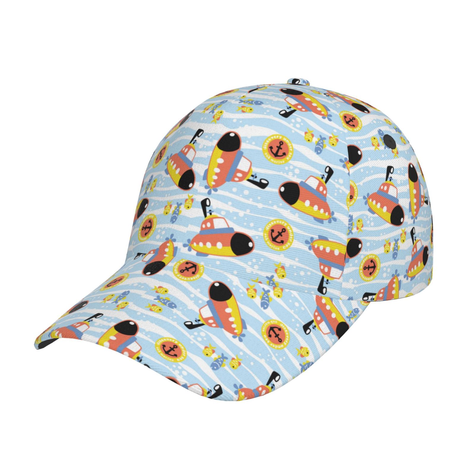 Baseball Cap, Submarine With Fishes Undersea Sun Hats for Men Women ...