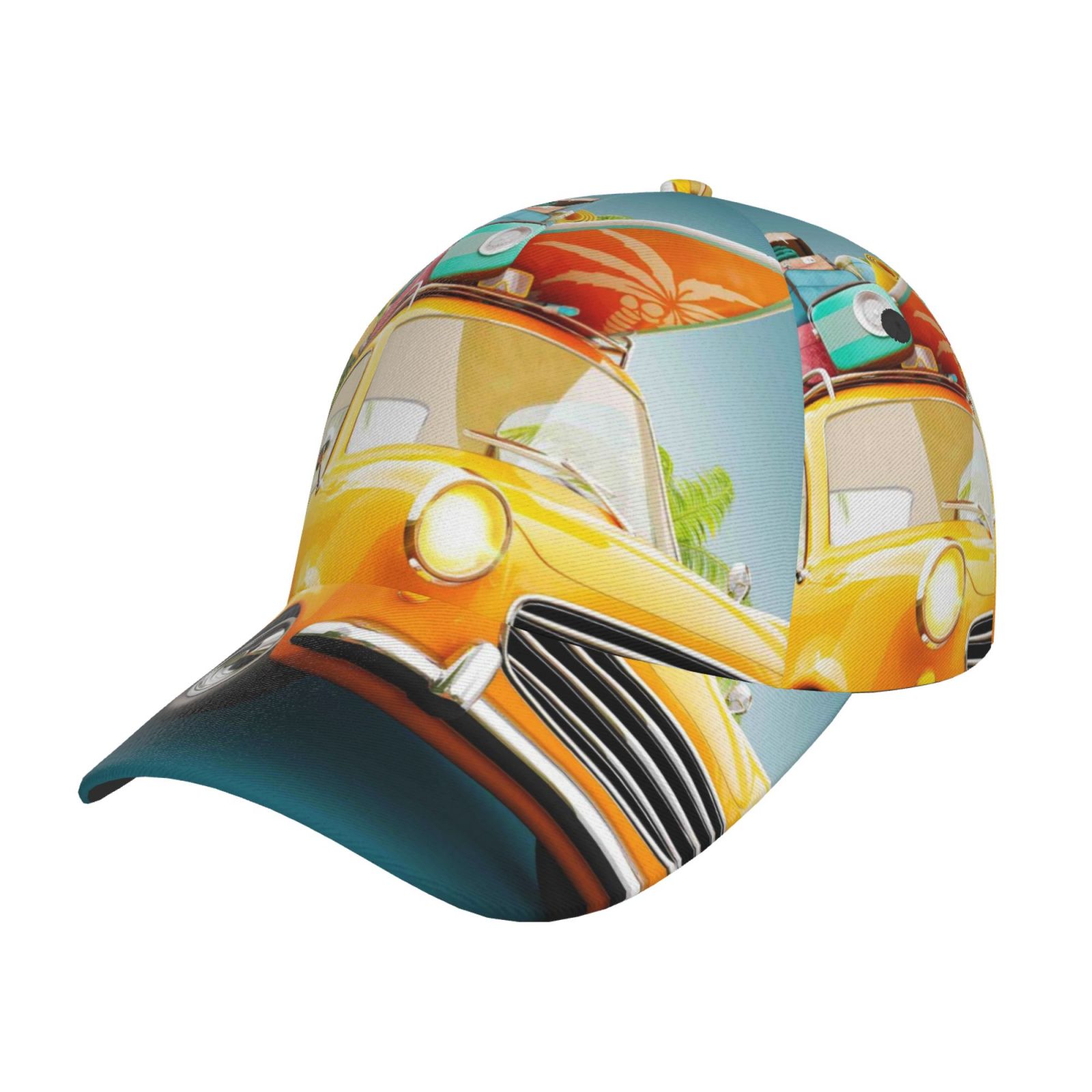 Baseball Cap - Summer Funny Retro Car With Surfboard Adjustable Size ...