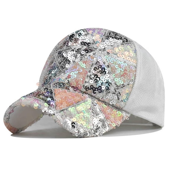 Baseball Cap Sun Hat, Rhinestone Sequin Cap, Adjustable Mesh Caps ...
