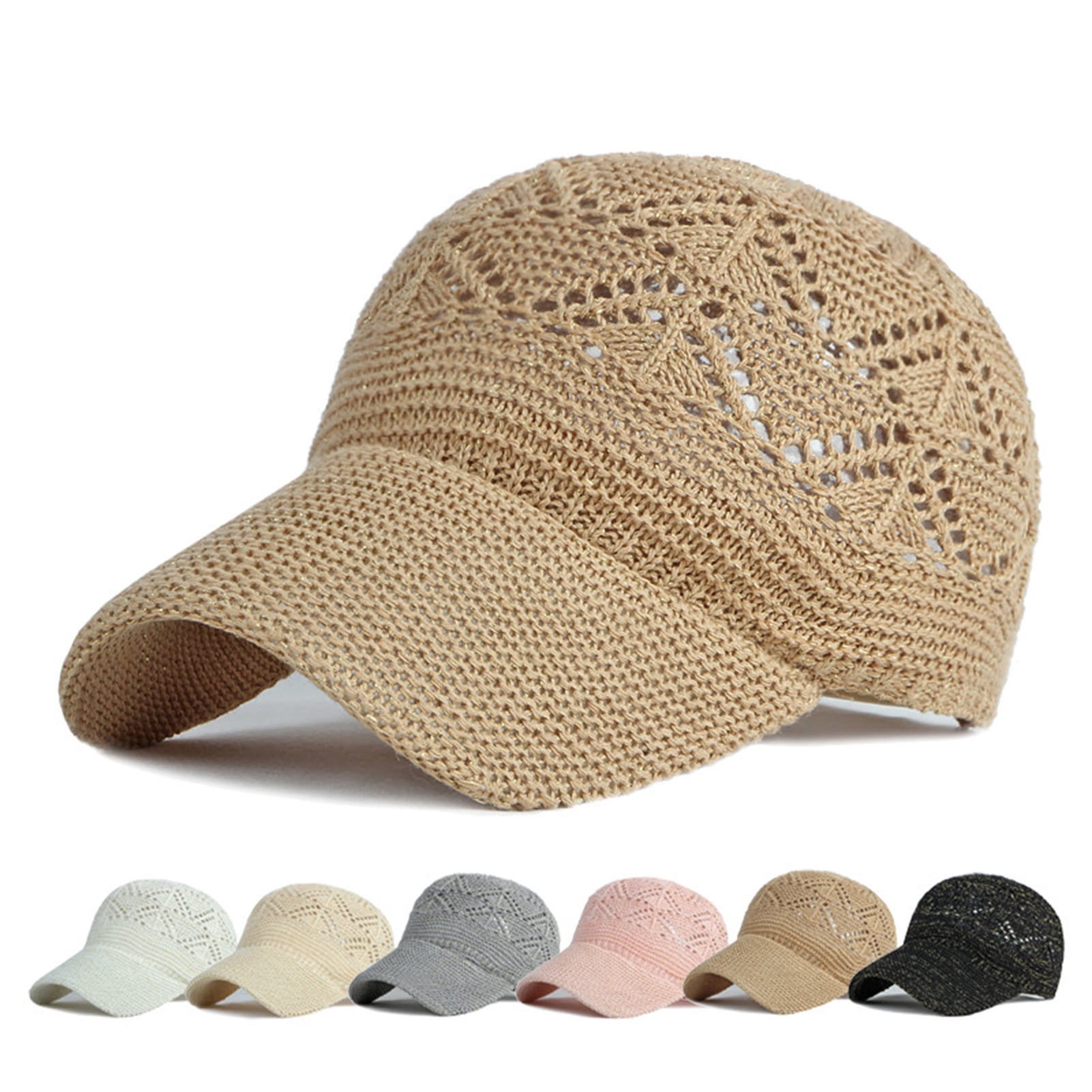 Baseball Cap Sun Protection Adjustable Breathable Crocheting Unisex ...