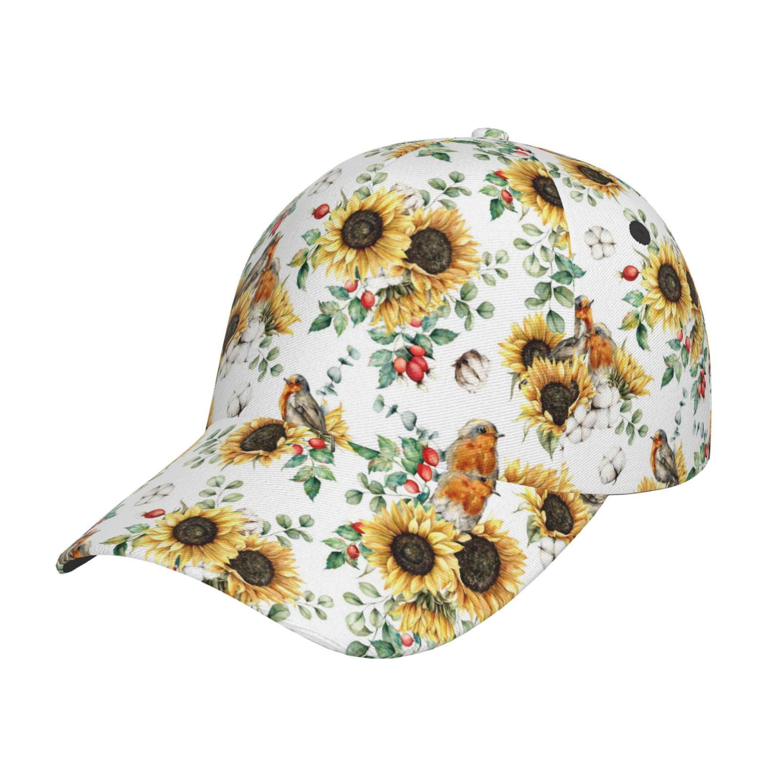 Baseball Cap, Sunflowers Leaves And Birds Hats For Men Women Low ...