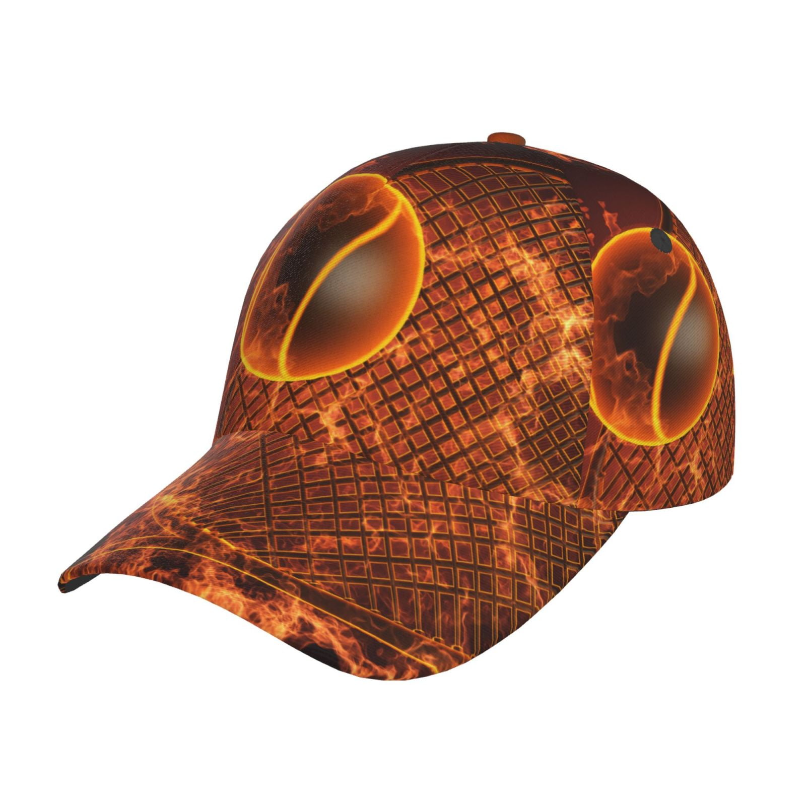Baseball Cap, Tennis Racket In Fire Sun Hats for Men Women, Adjustable ...