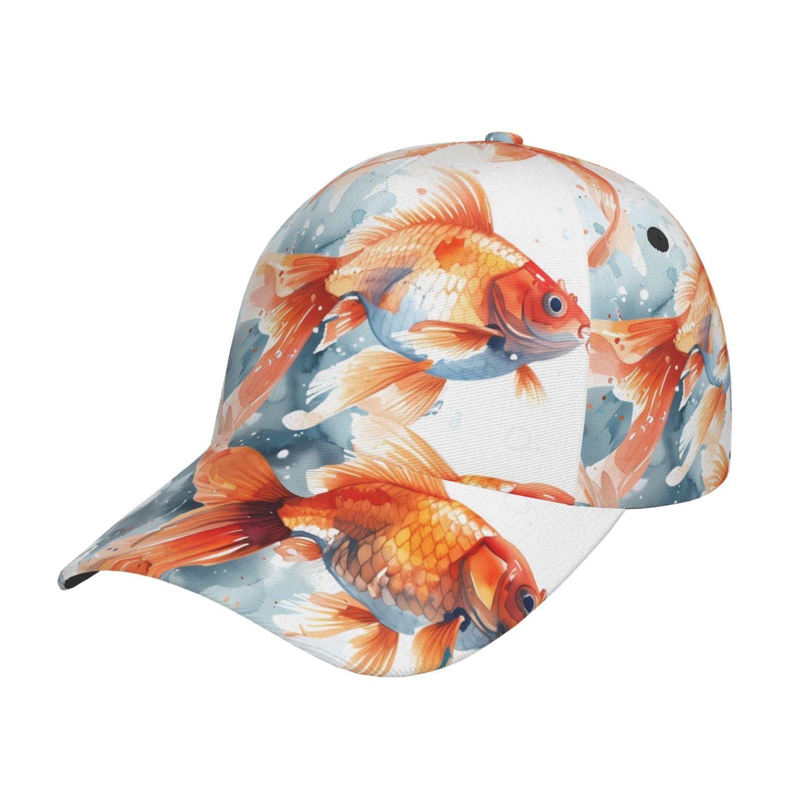 Baseball Cap - Three Goldfish Watercolor Splash Hats for Men Women Low ...