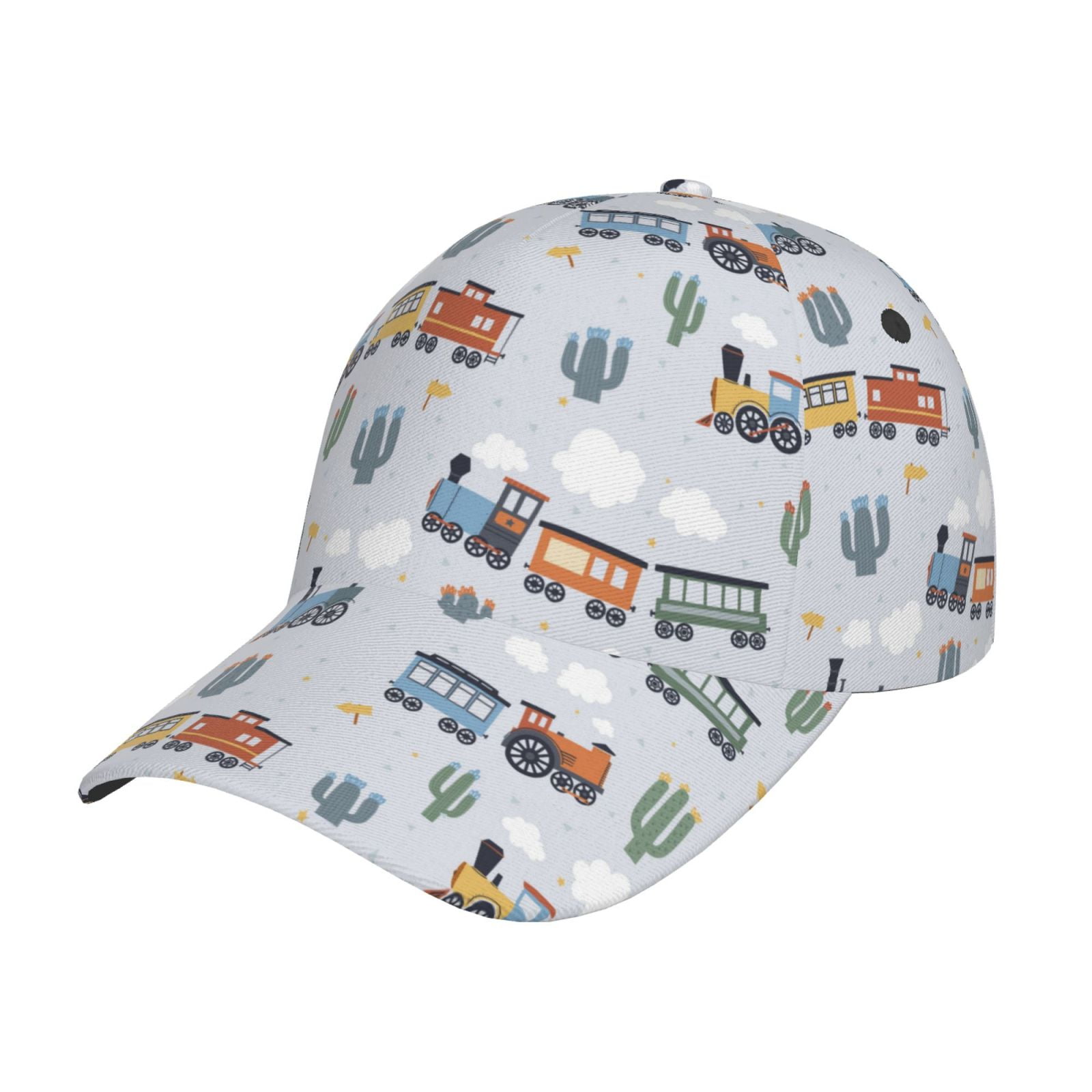Baseball Cap - Trains And Cactuse Adjustable Size Hats for Men and ...