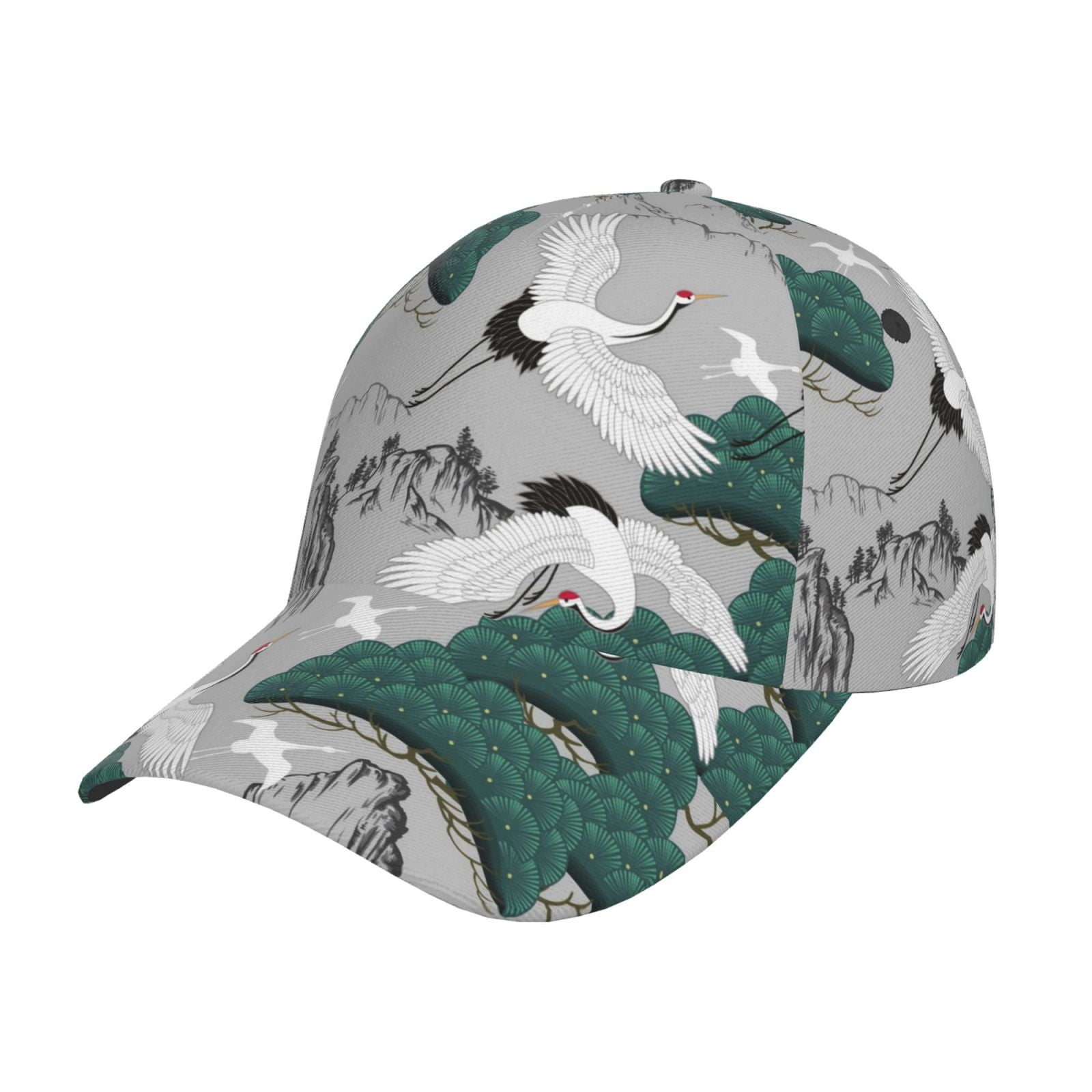 Baseball Cap, Tree Cranes Mountains Trucker Hats Women Dad Hat for ...