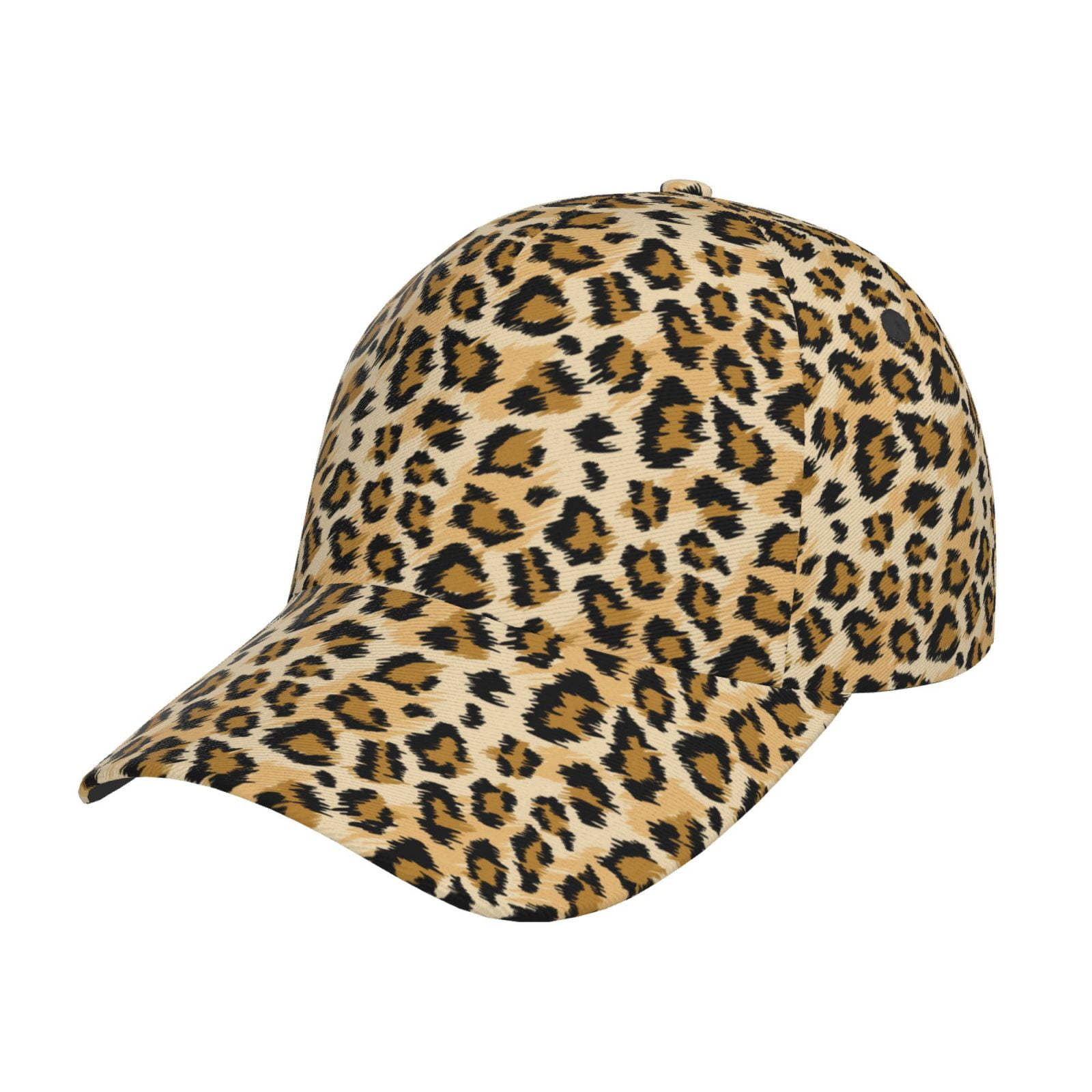 Baseball Cap - Trendy Leopard Print Yellow Adjustable Size Hats For Men ...