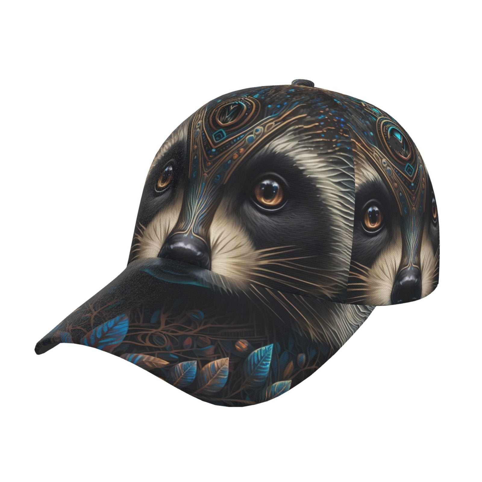 Baseball Cap, Tribal Style Raccoon Trucker Hats Women Dad Hat for ...