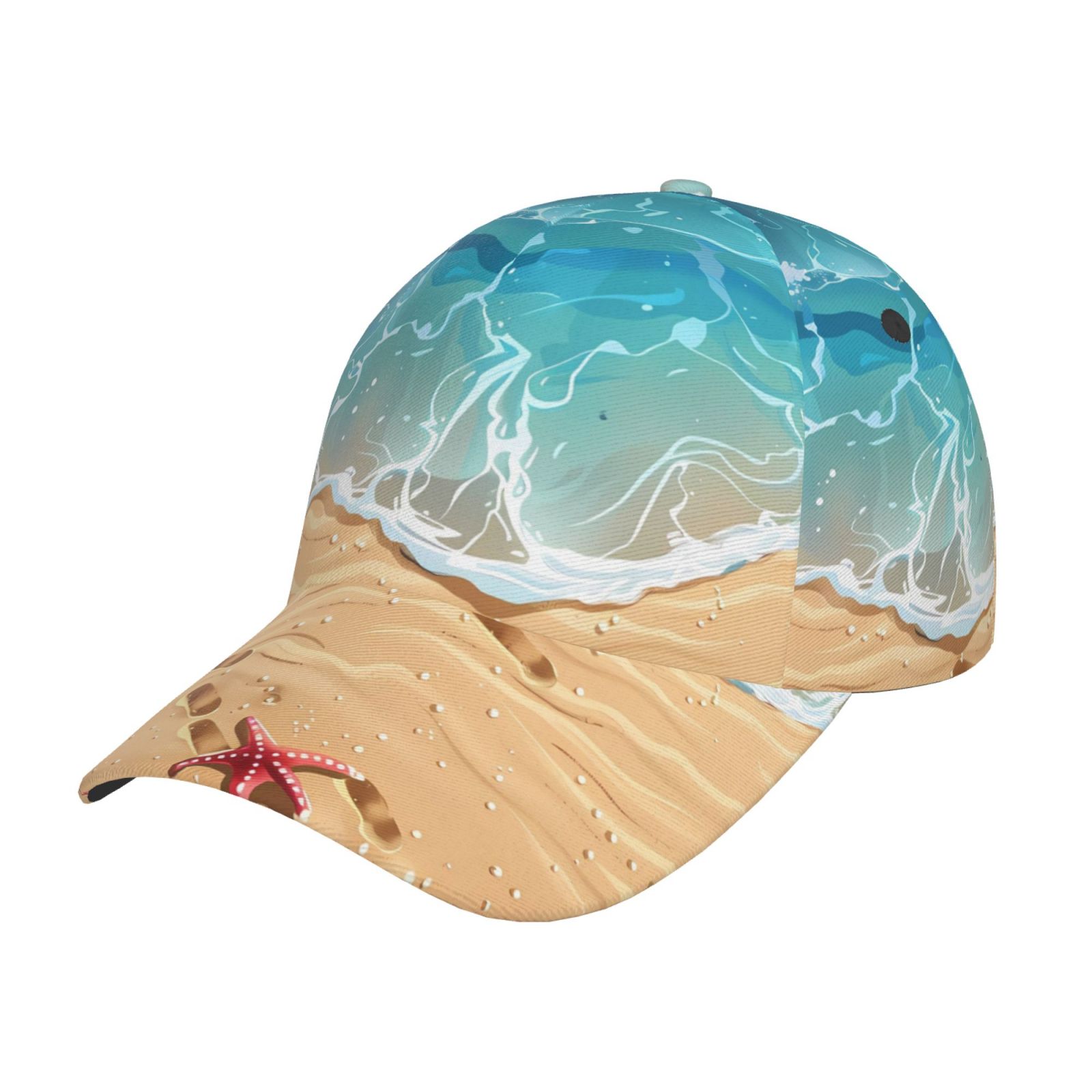 Baseball Cap - Tropical Beach With Starfish Adjustable Size Hats for ...
