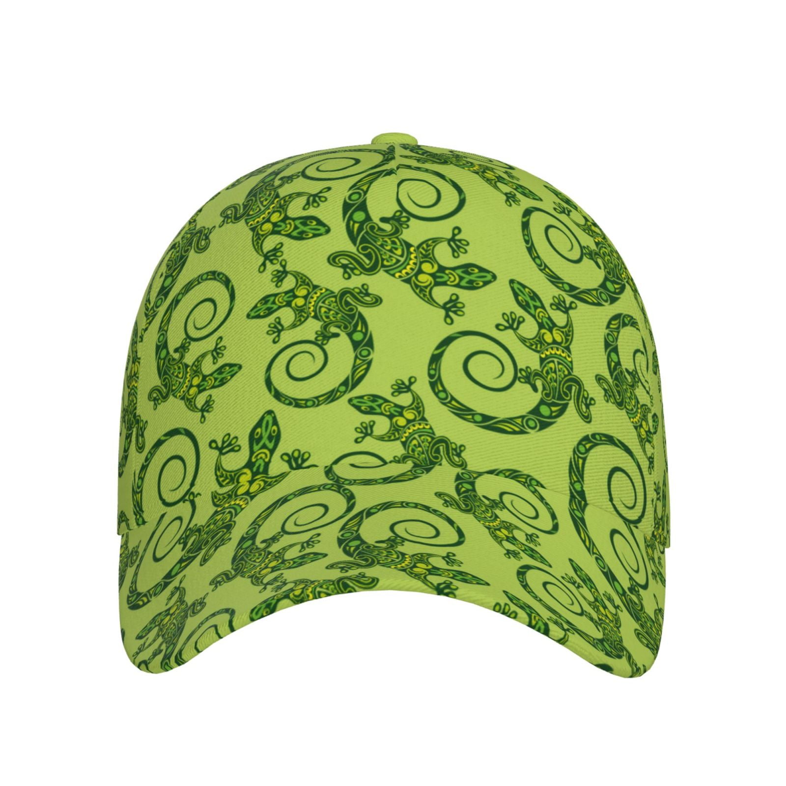 Baseball Cap, Tropical Cute Lizard Gecko Green Trucker Hats Women Dad ...