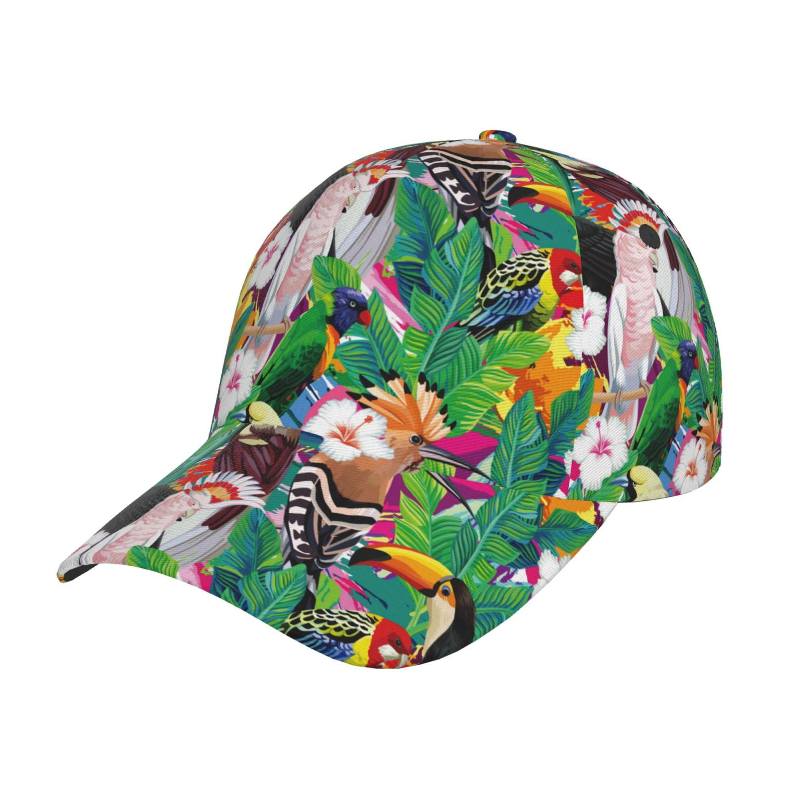 Baseball Cap, Tropical Cute Parrot Toucan Plant Hats For Men Women Low ...