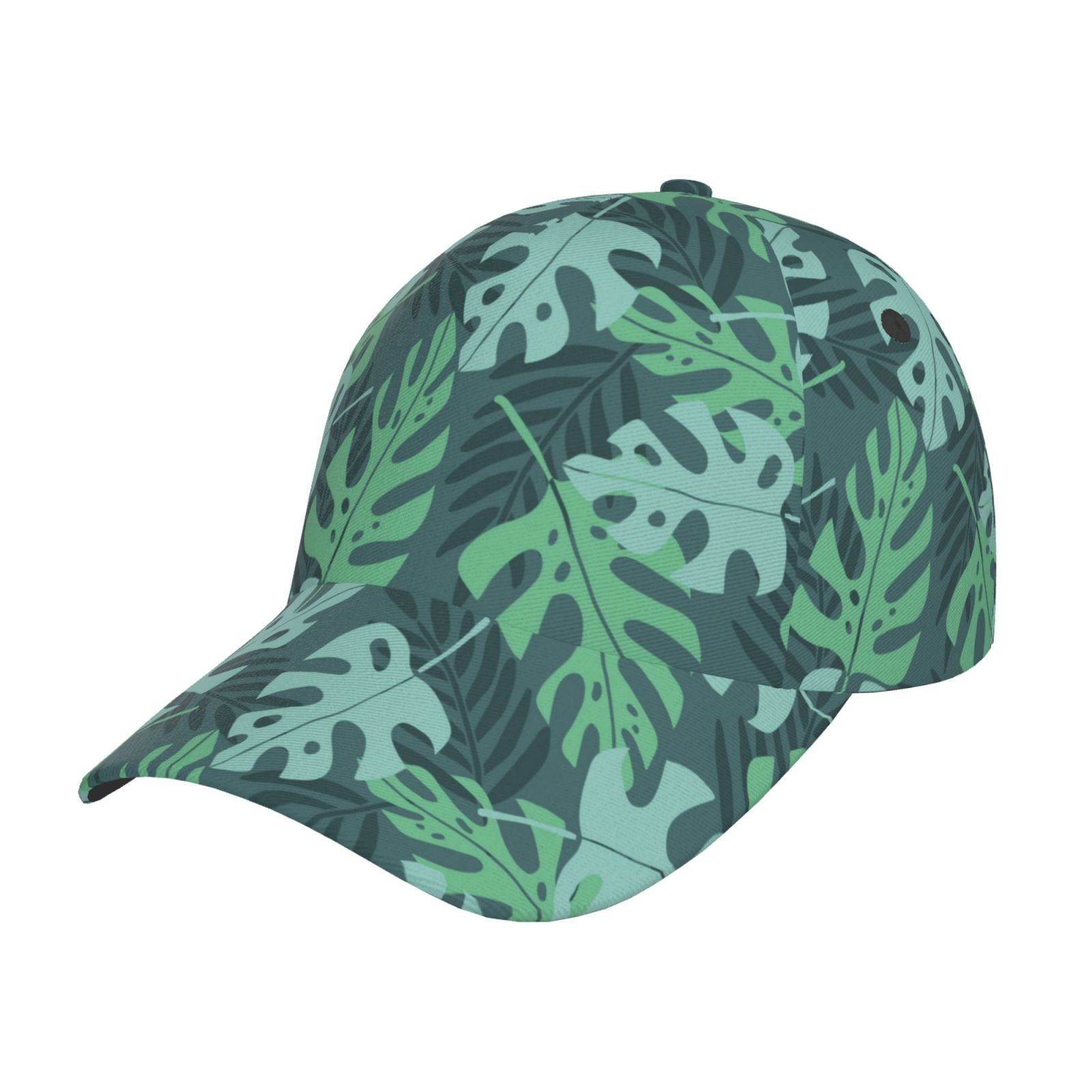 Baseball Cap, Tropical Green Leaf Hats For Men Women Low Profile ...