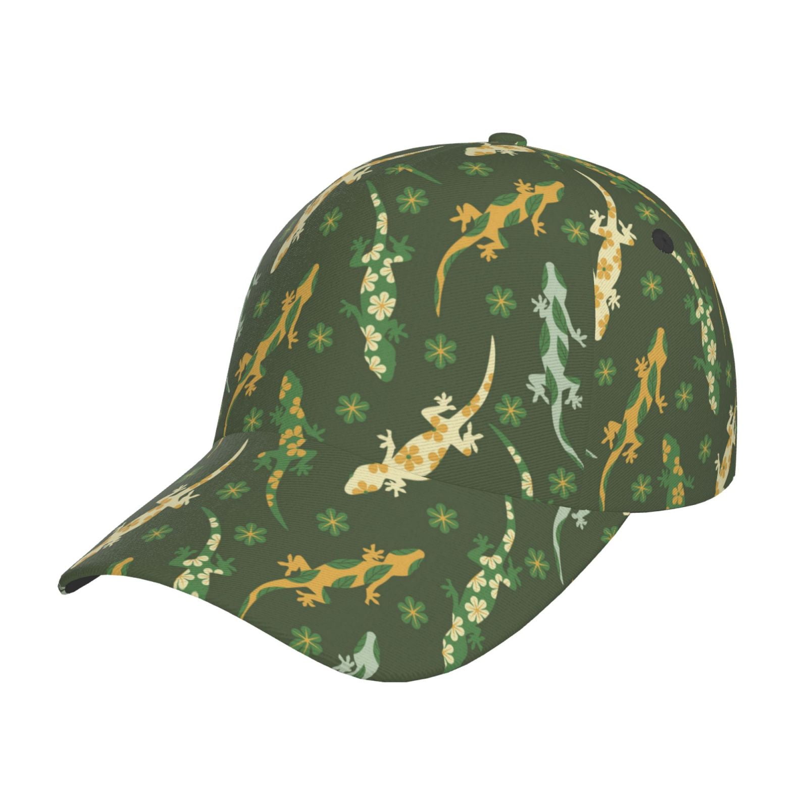 Baseball Cap, Tropical Lizard Gecko Green Hats For Men Women Low ...