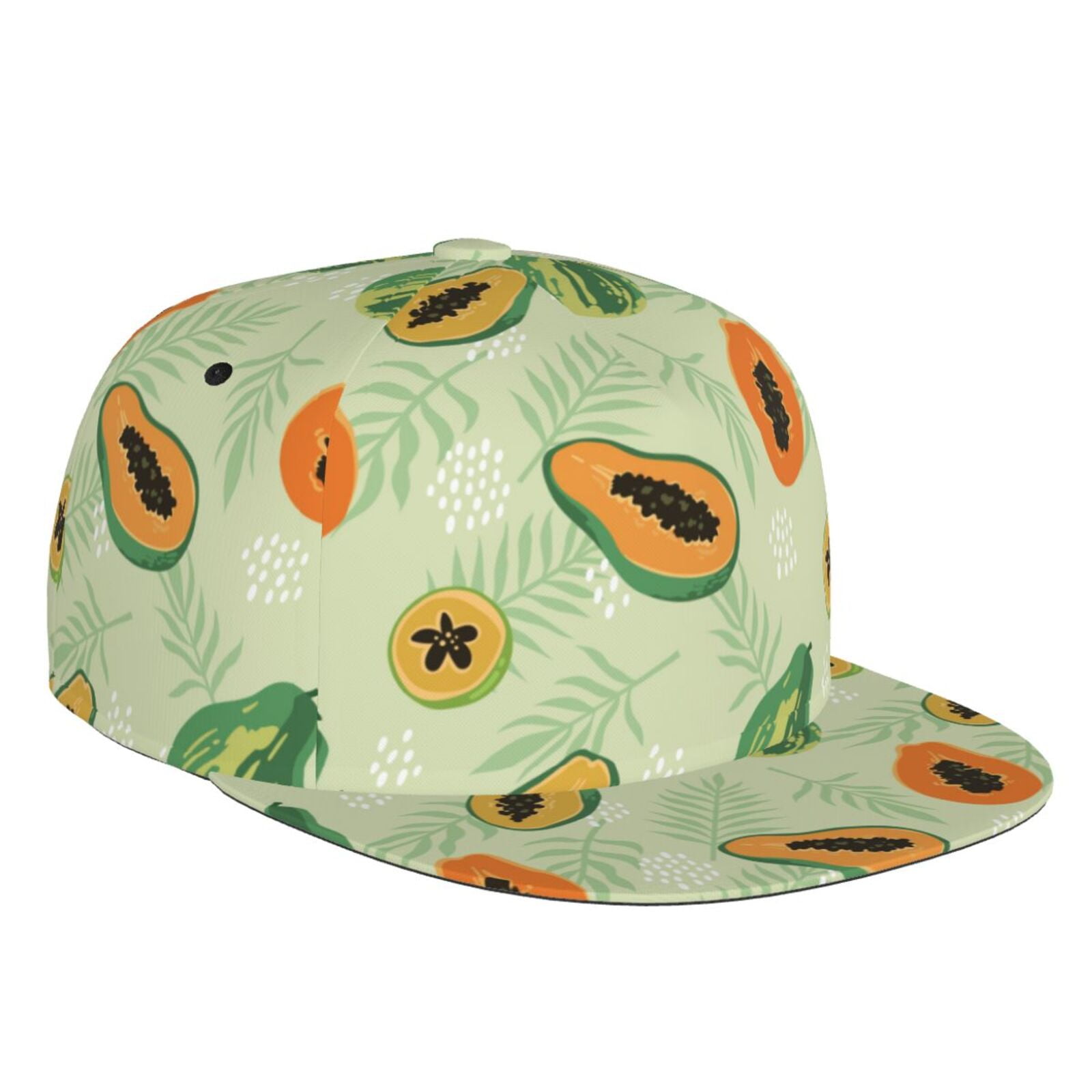 Baseball Cap Tropical Papaya leaf Flat Brim Hats for Men and Women ...
