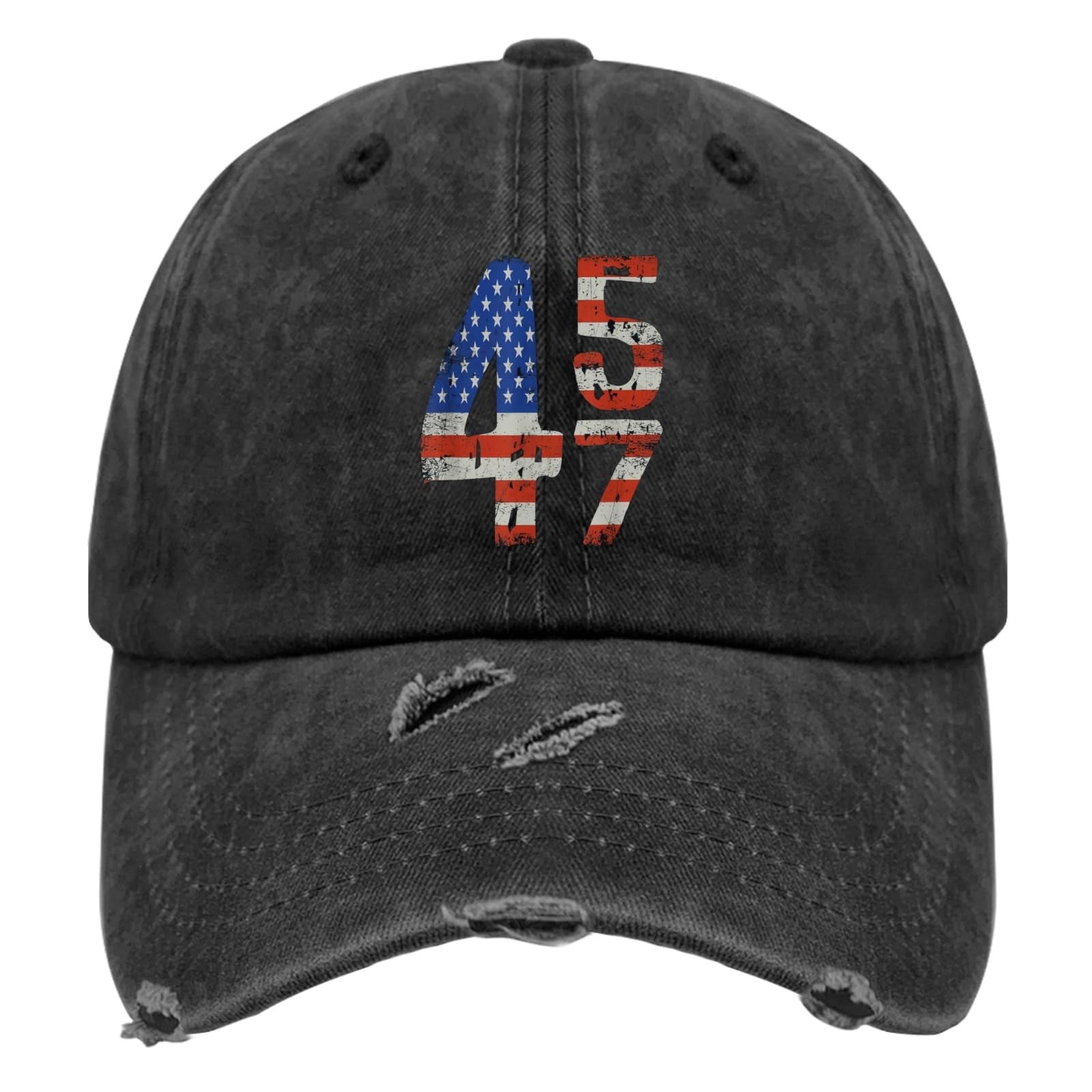 Baseball Cap Trump Hat 2024 45 47 Vintage American Flag Retro 4547 2024 ...