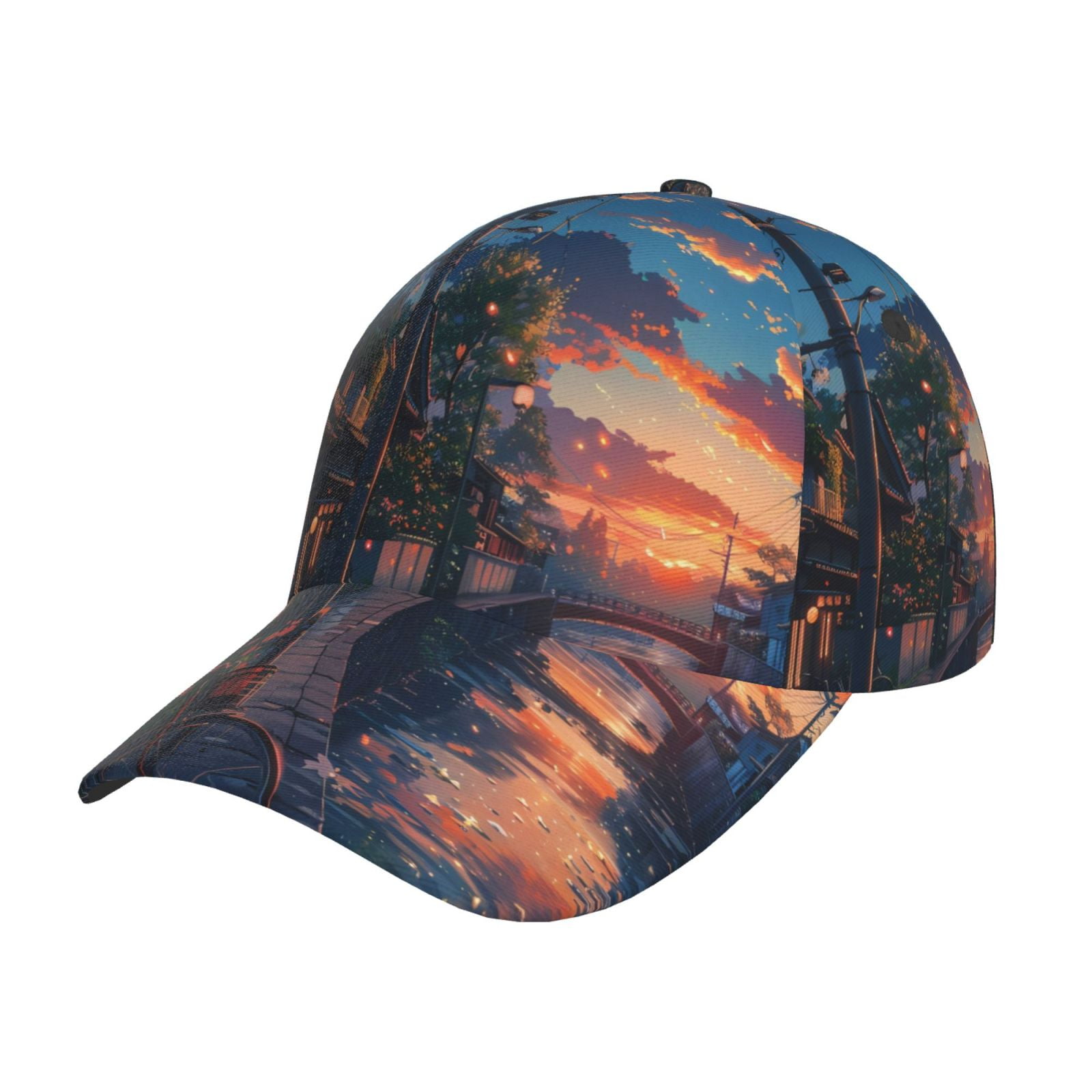 Baseball Cap - Twilight Canal Reflection Hats for Men Women Low Profile ...