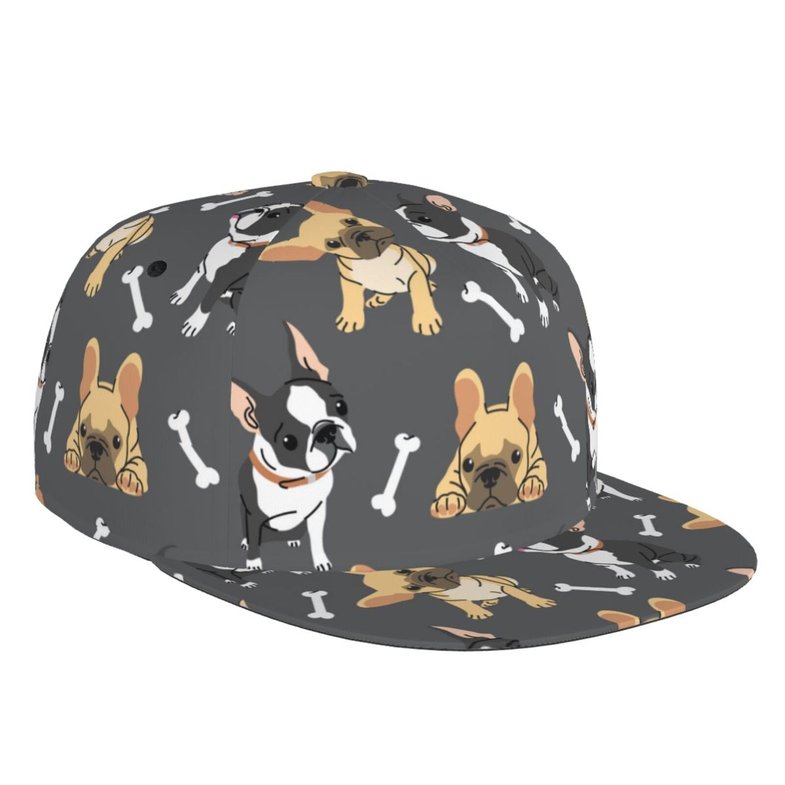 Baseball Cap Two color french bulldog Flat Brim Hats for Men and Women ...