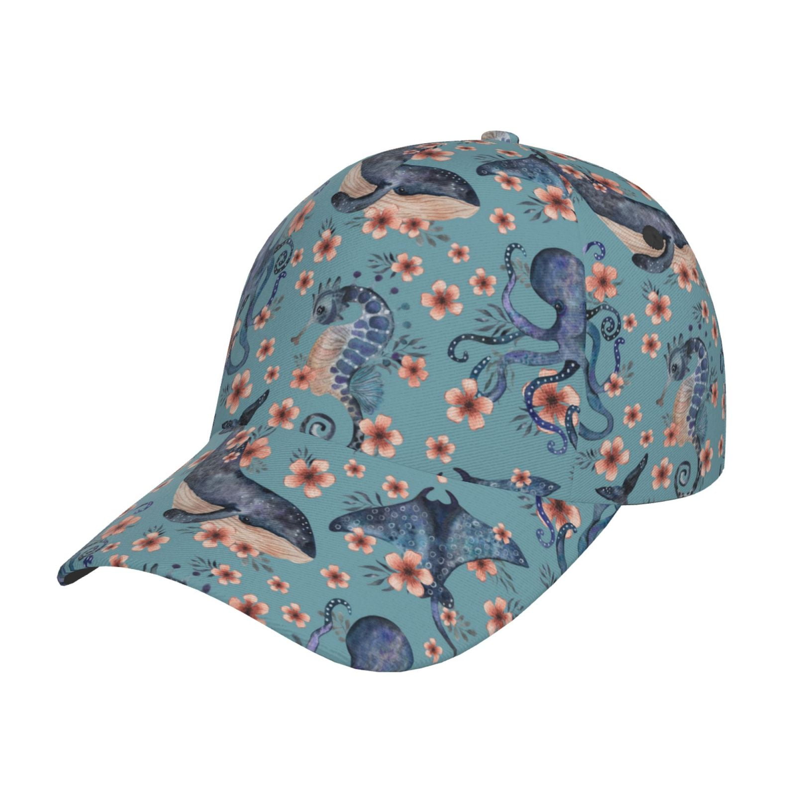 Baseball Cap, Underwater Animals And Flowers Hats For Men Women Low ...