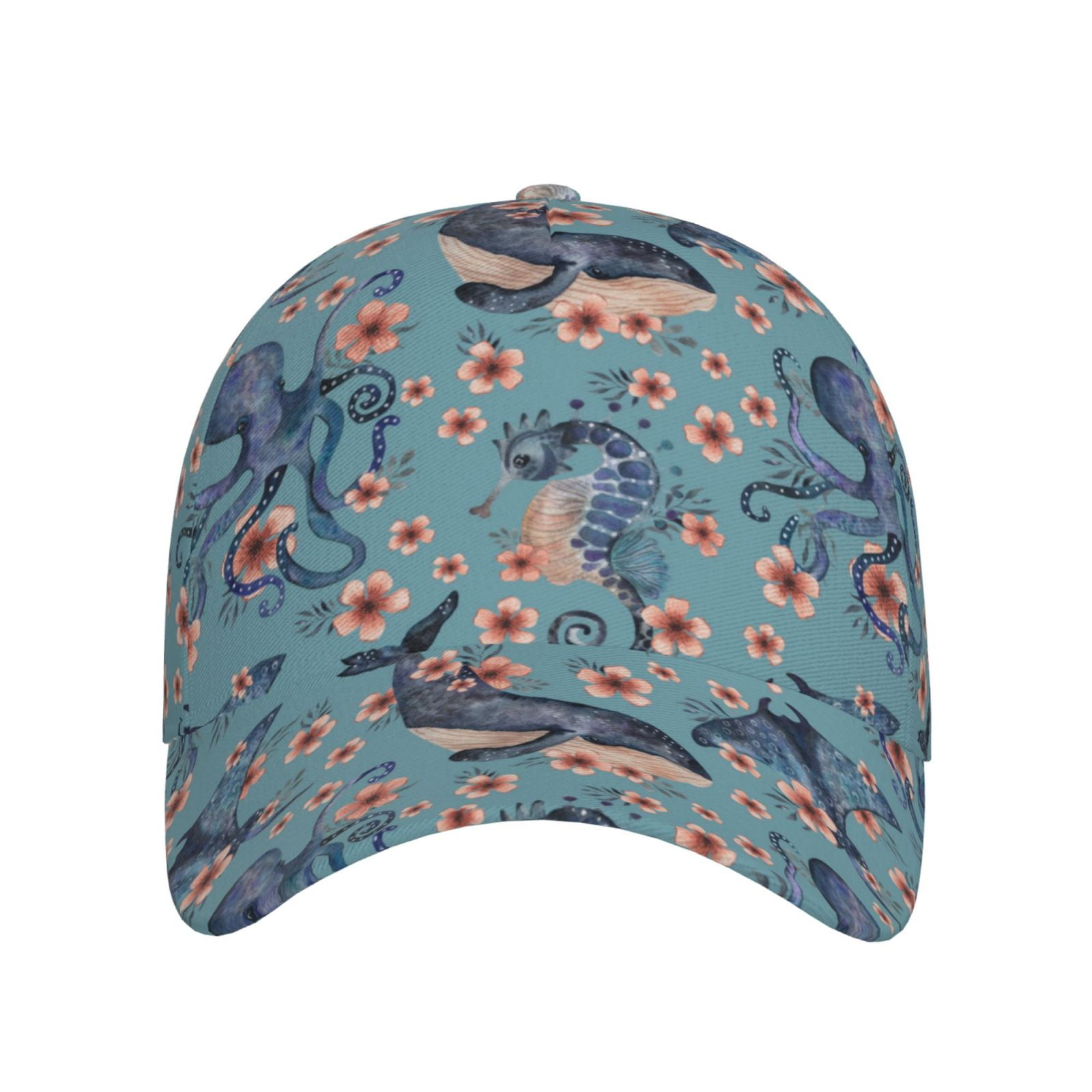 Baseball Cap, Underwater Animals And Flowers Trucker Hats Women Dad Hat ...