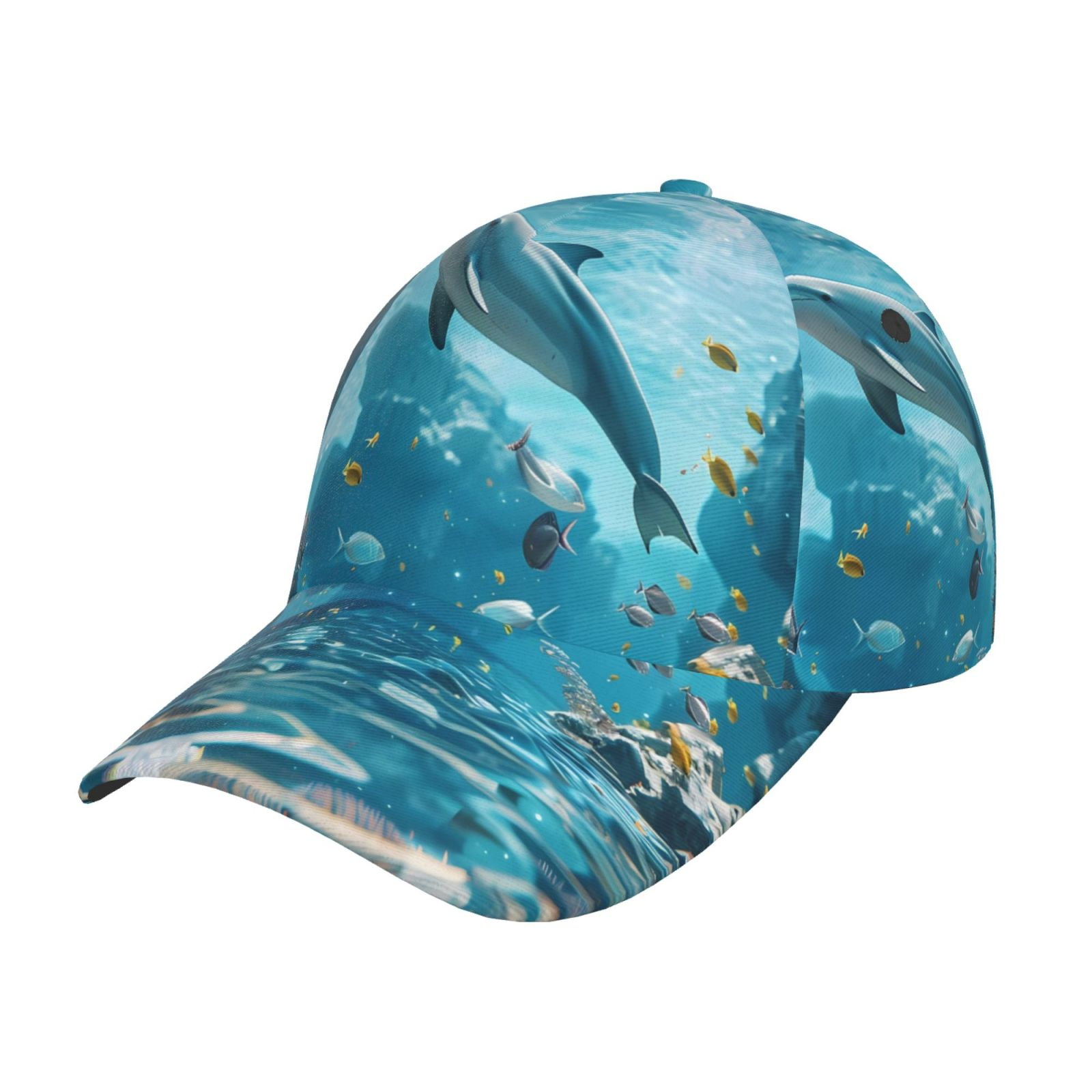 Baseball Cap, Underwater Dolphin Scene Trucker Hats Women Dad Hat for ...