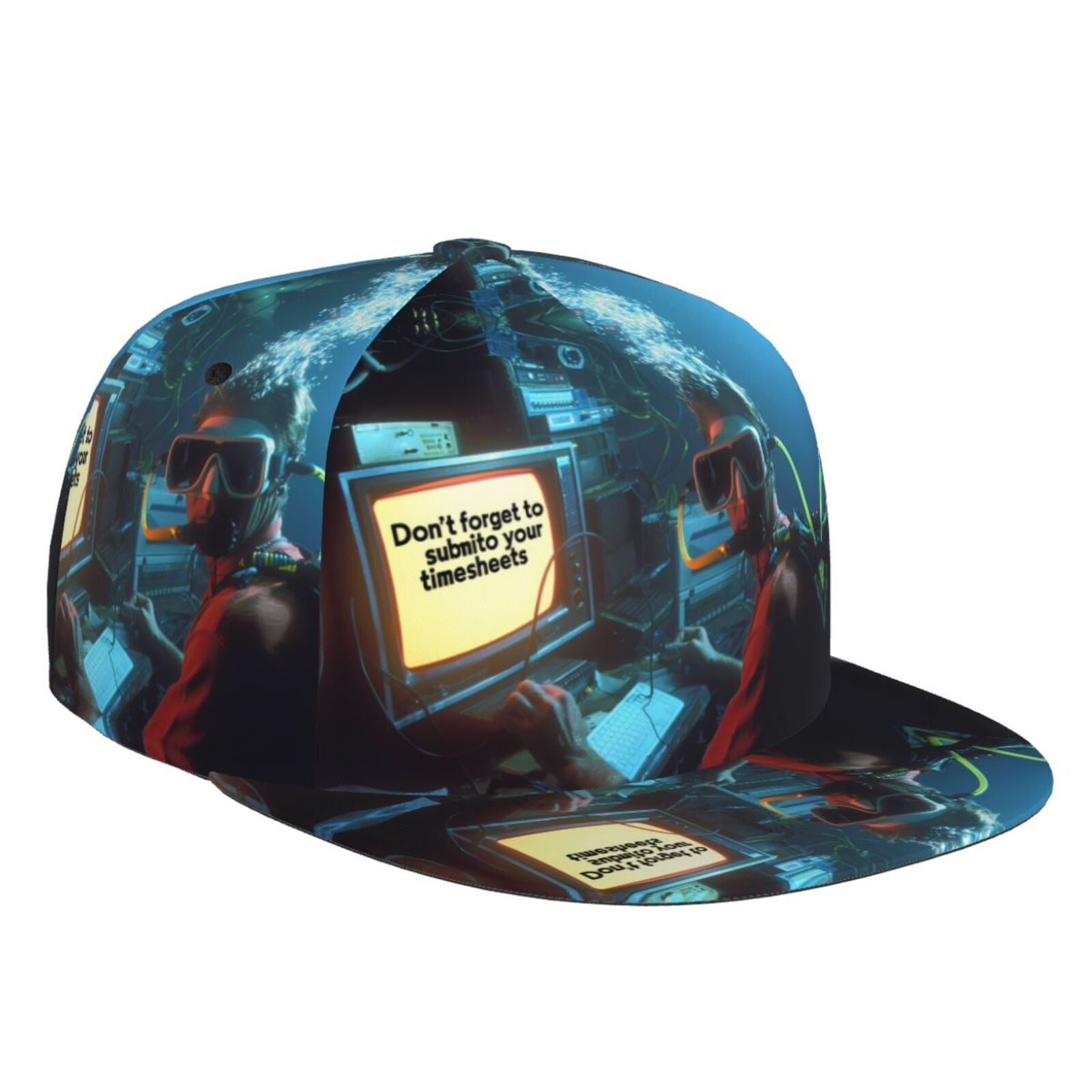 Baseball Cap Underwater Office Diver Flat Brim Hats for Men and Women ...