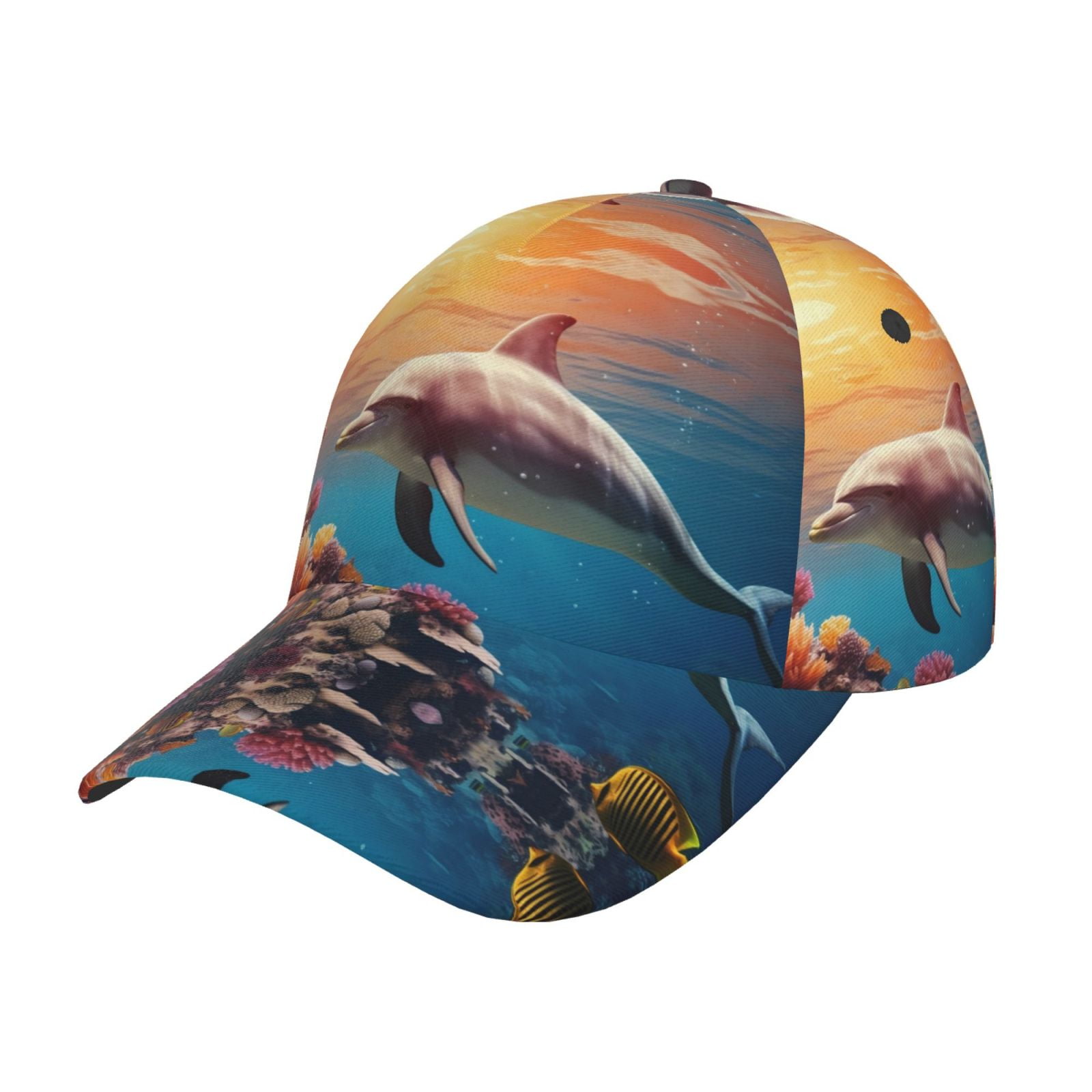 Baseball Cap - Underwater Plant Dolphin Hats for Men Women Low Profile Classic Adjustable Dad ...