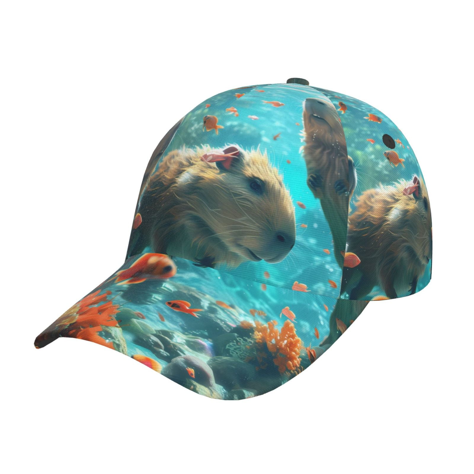 Baseball Cap - Underwater Swimming Guinea Pig Adjustable Size Hats For ...