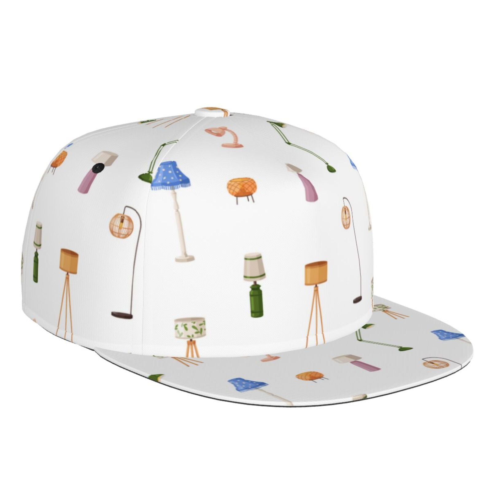 Baseball Cap Urban Light Bulb Pattern Flat Brim Hats for Men and Women ...