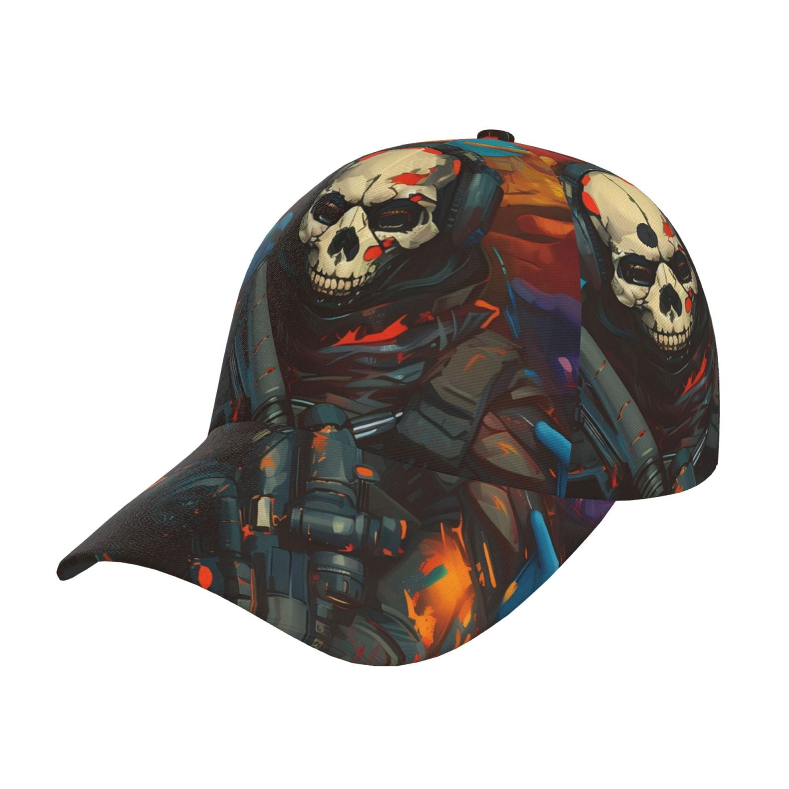 Baseball Cap, Vibrant Skull Soldier Sun Hats for Men Women, Adjustable ...