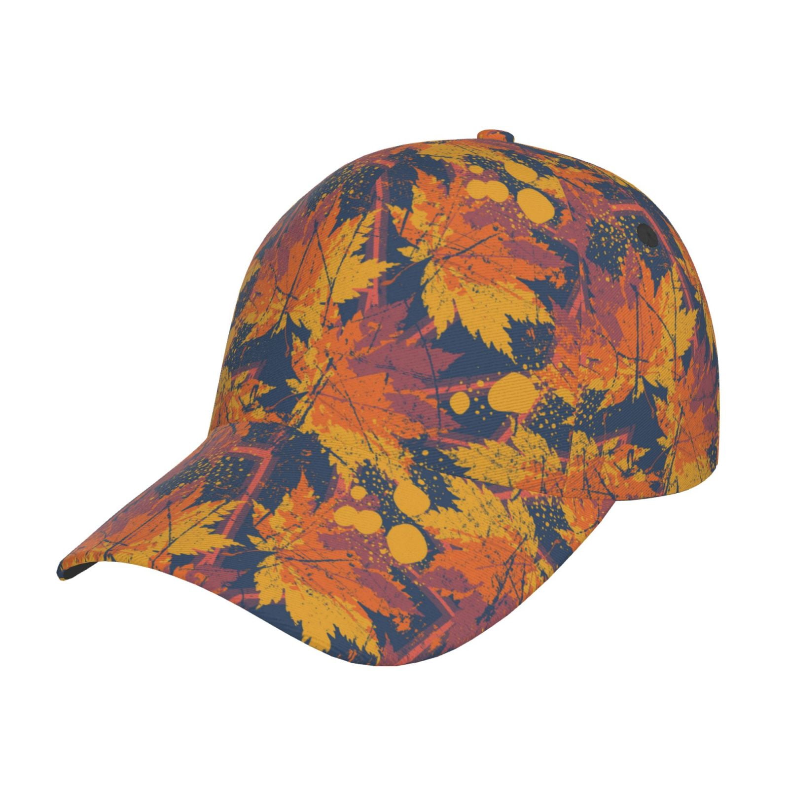 Baseball Cap - Vintage Abstract Maple Leaf Art Hats for Men Women Low Profile Classic Adjustable ...