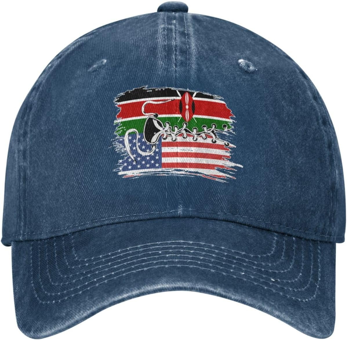 Baseball Cap Vintage America United States Kenya Kenyan Flag Casquette ...