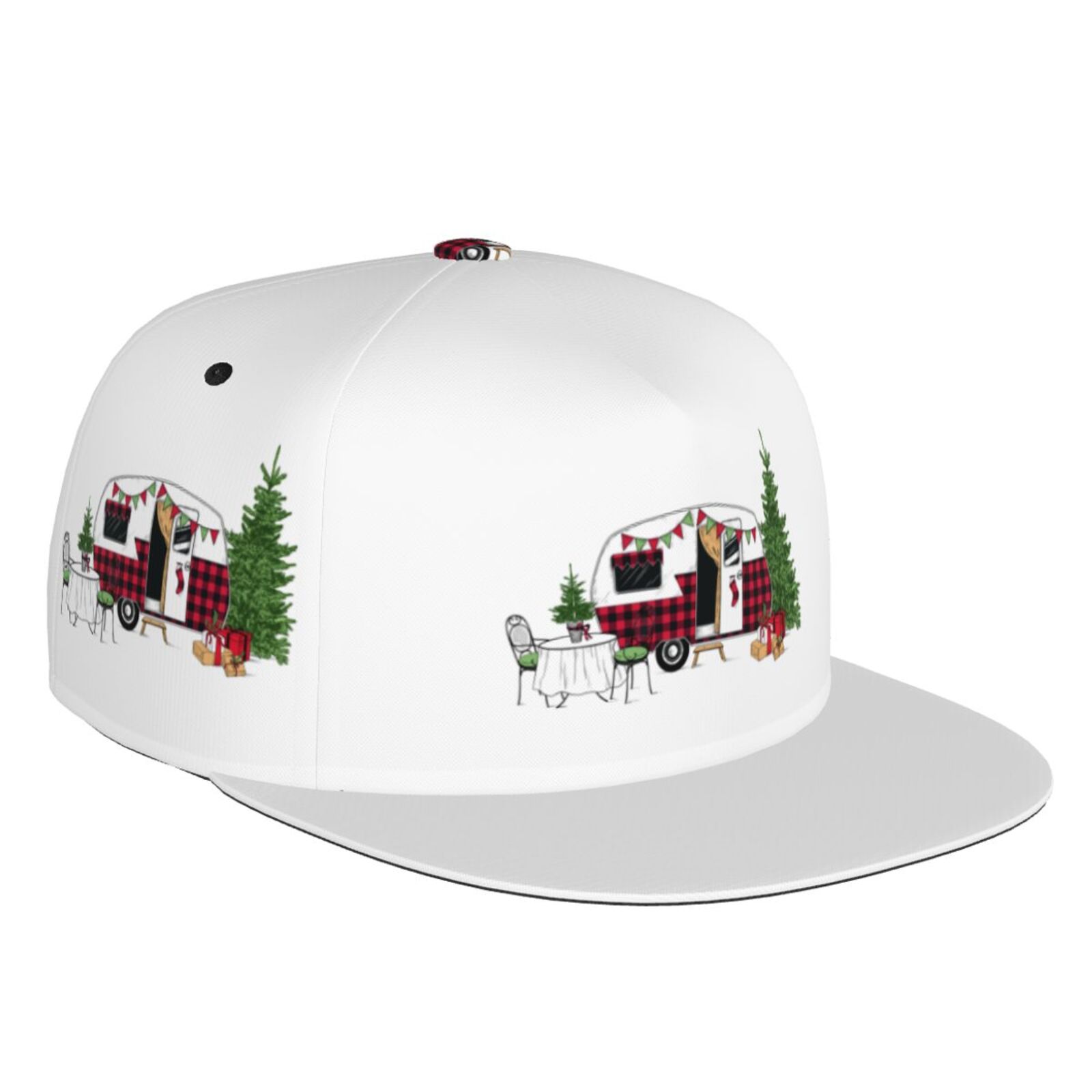 Baseball Cap - Vintage Buffalo Plaid Christmas Camper Hats for Men ...