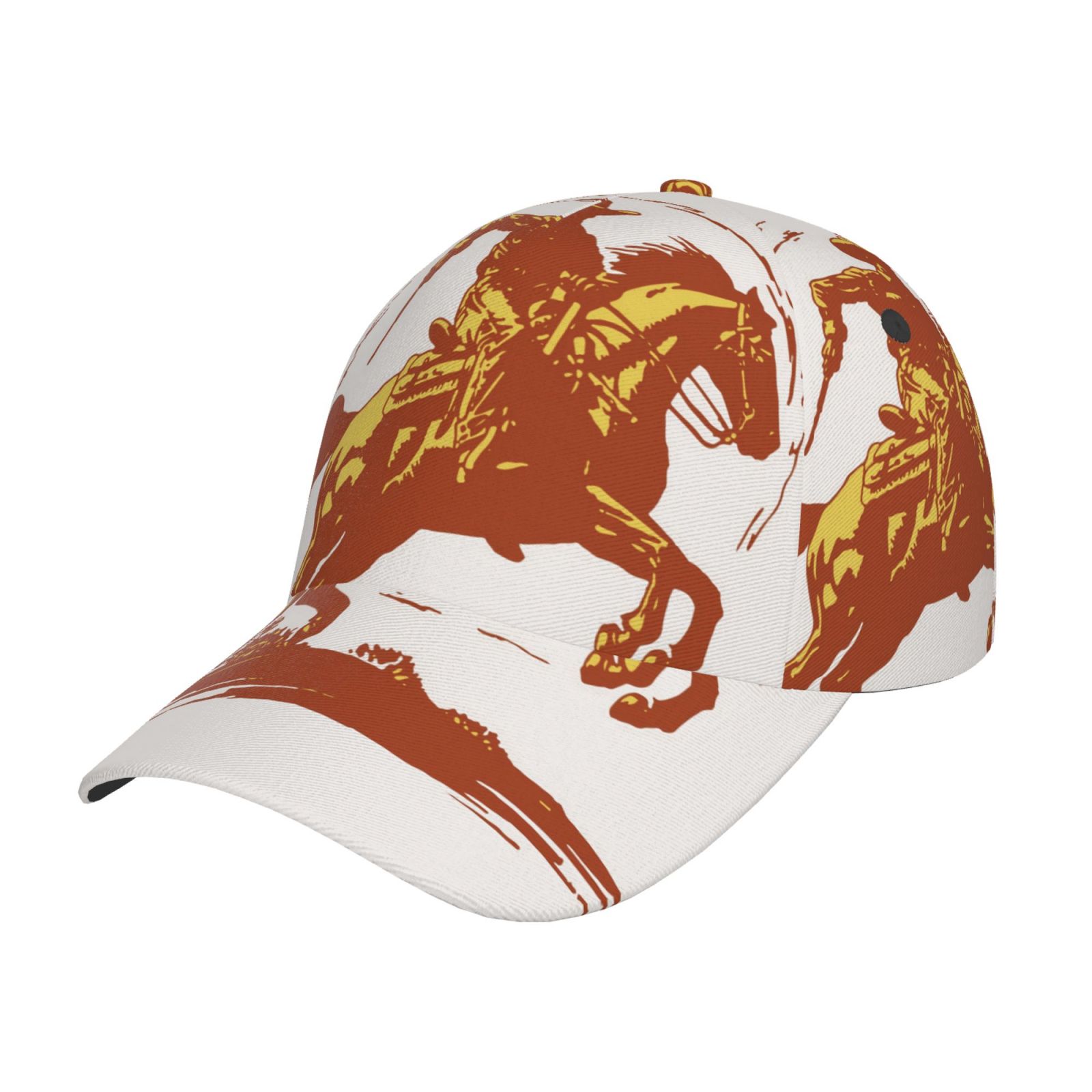 Baseball Cap - Vintage Cowboy On A Bronco Horse Adjustable Size Hats ...