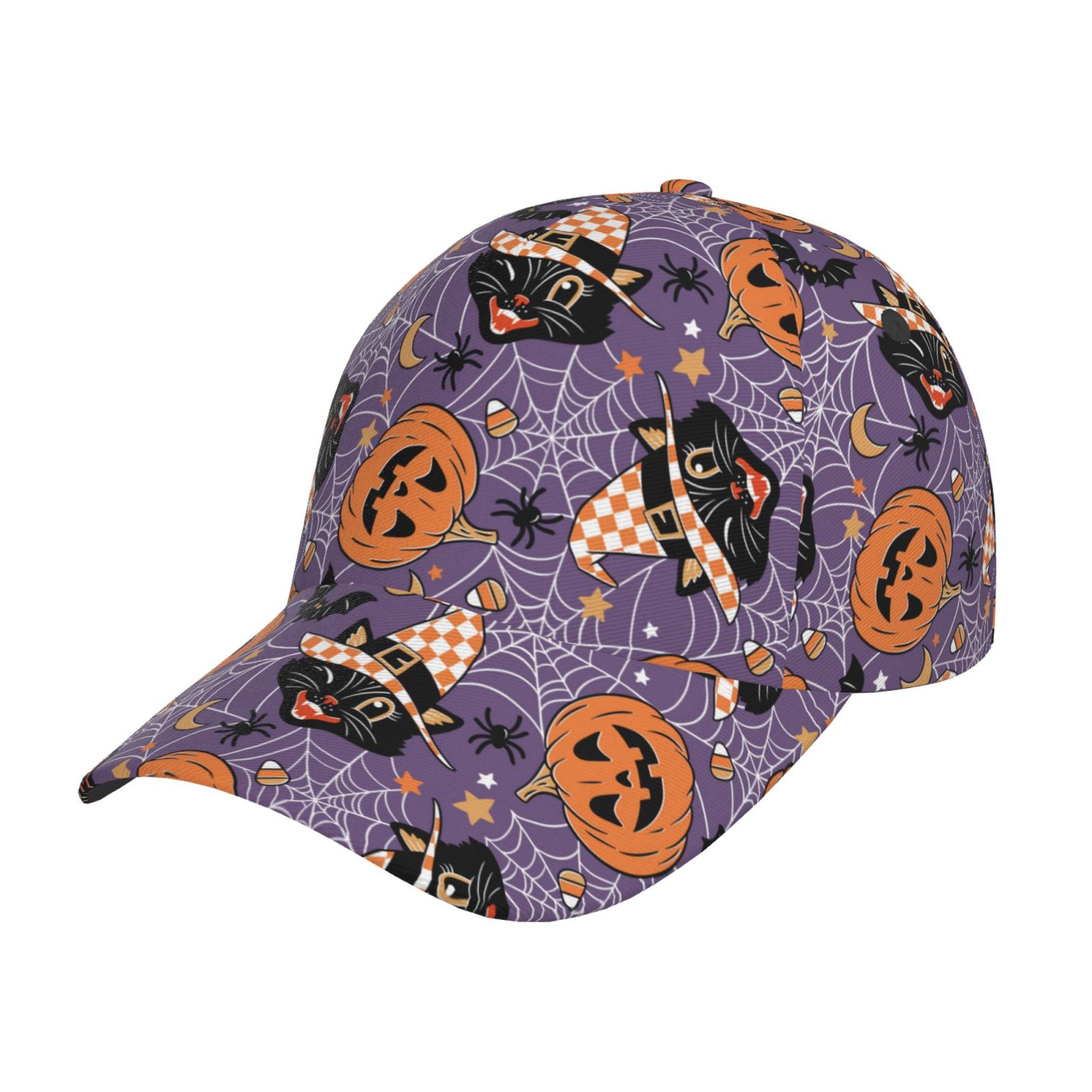 Baseball Cap - Vintage Halloween Black Cat Hats for Men Women Low ...