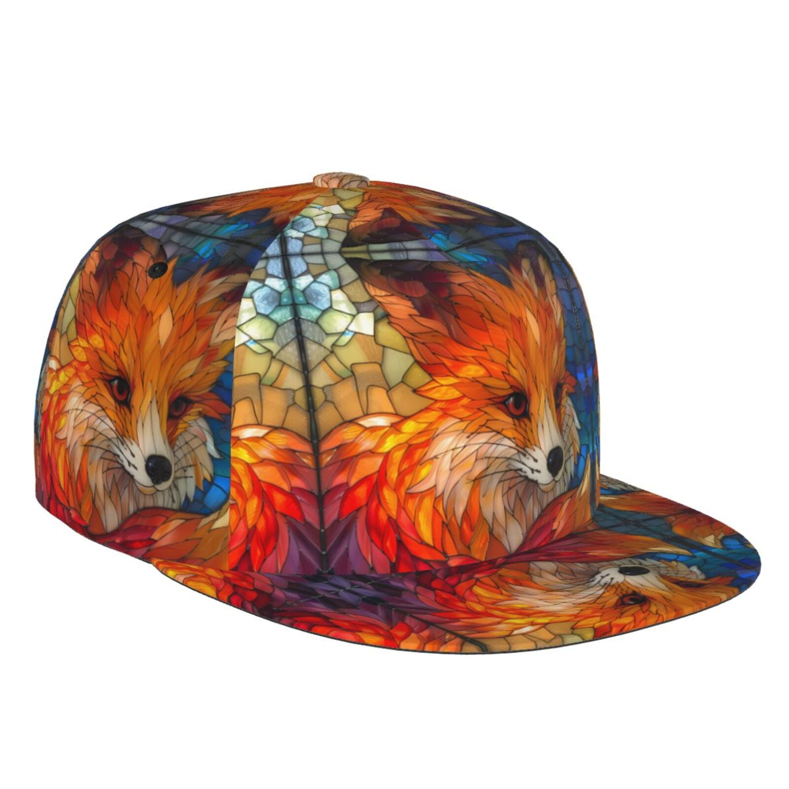 Baseball Cap - Vintage Stained Glass Fox Hats for Men/Women Low Profile ...
