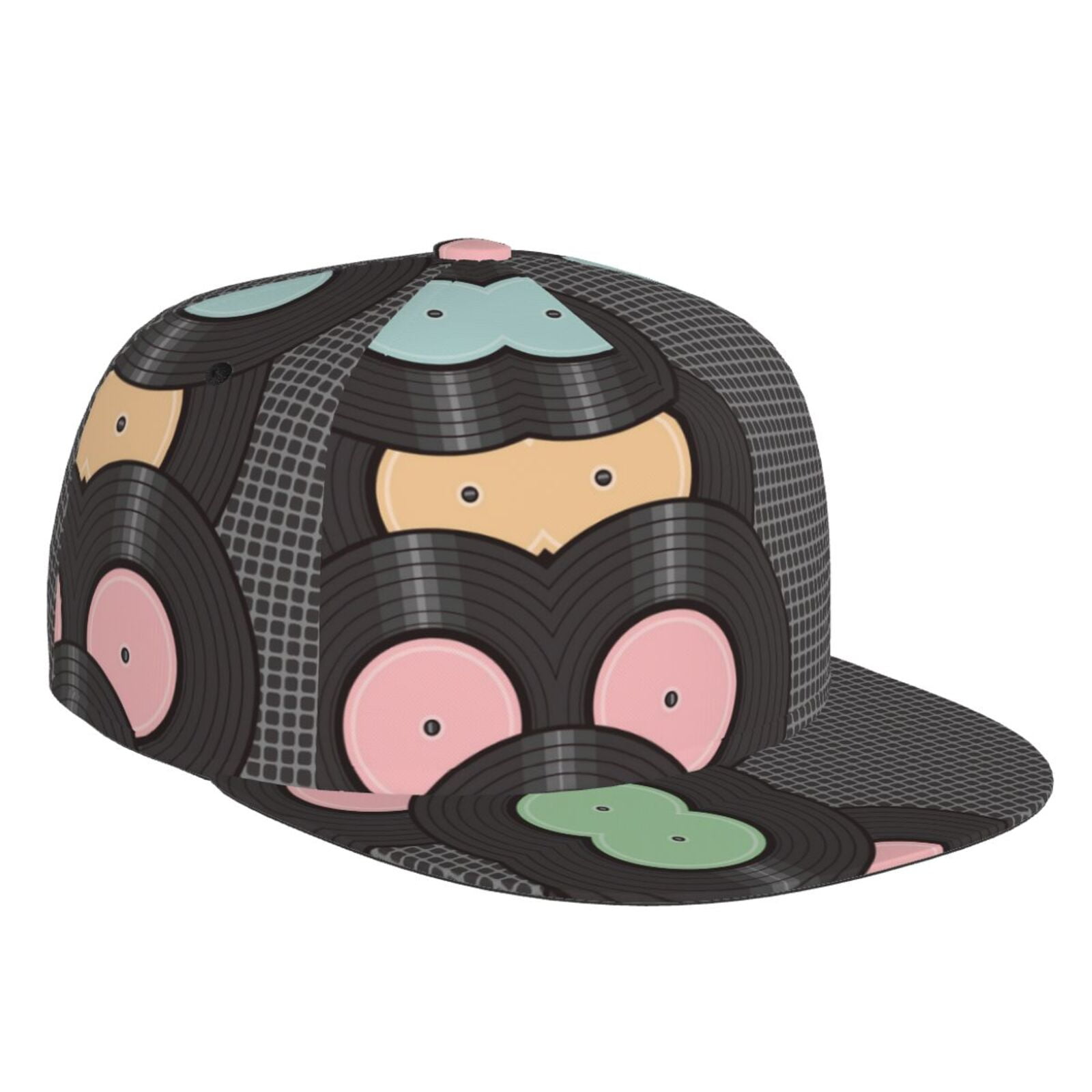 Baseball Cap Vinyl Records Flat Brim Hats for Men and Women, Adjustable ...