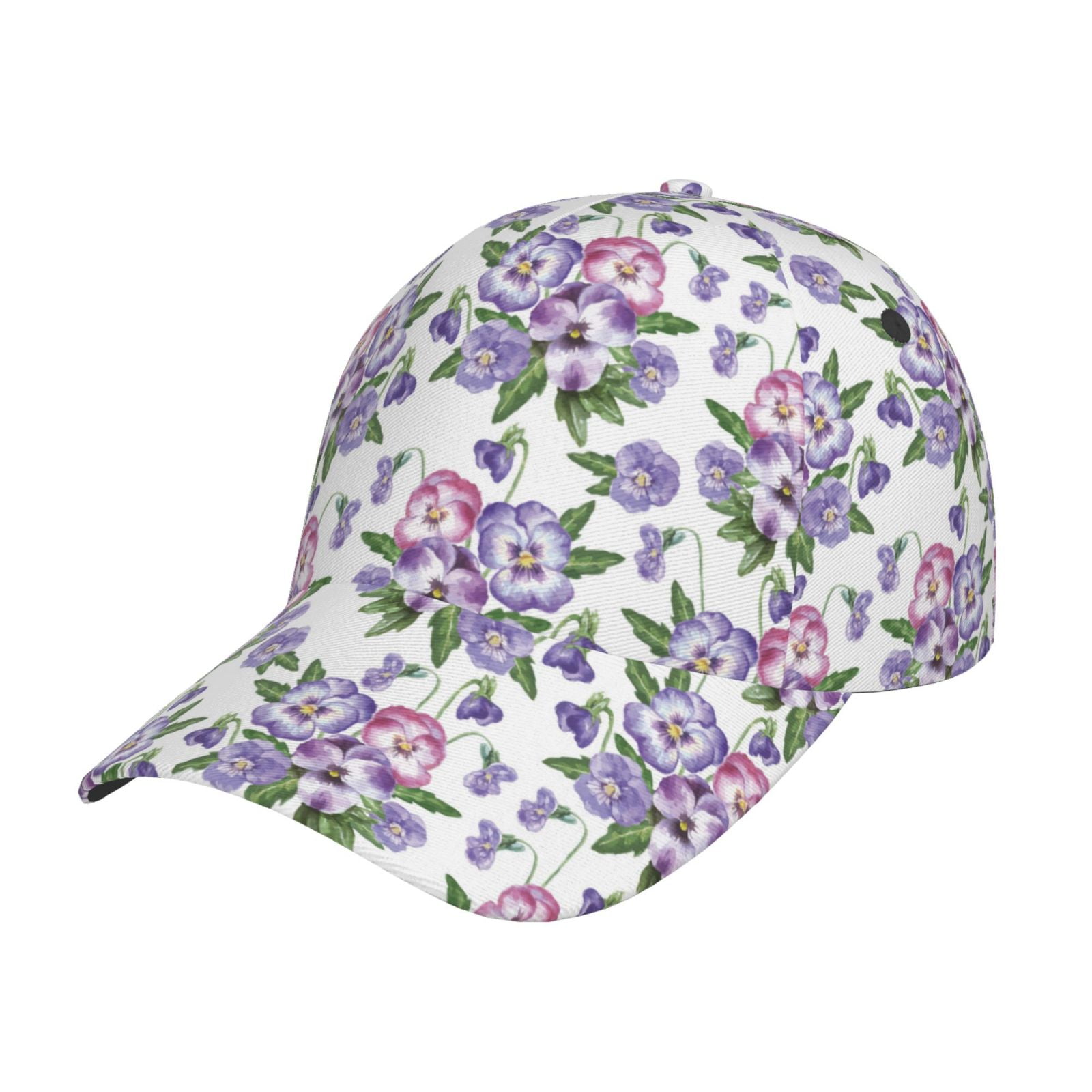Baseball Cap - Violets Flowers Purple Pink Adjustable Size Hats For Men ...