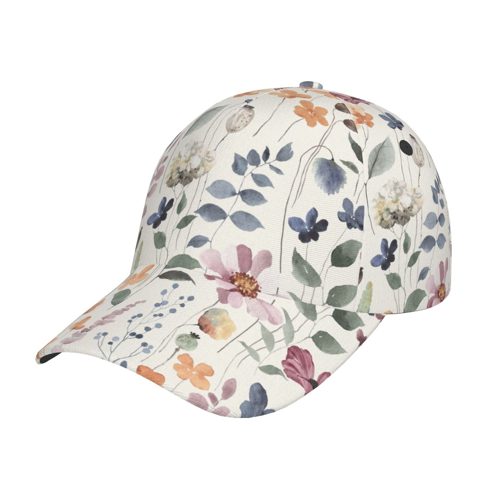 Baseball Cap, Watercolor Floral Hats For Men Women Low Profile Classic ...