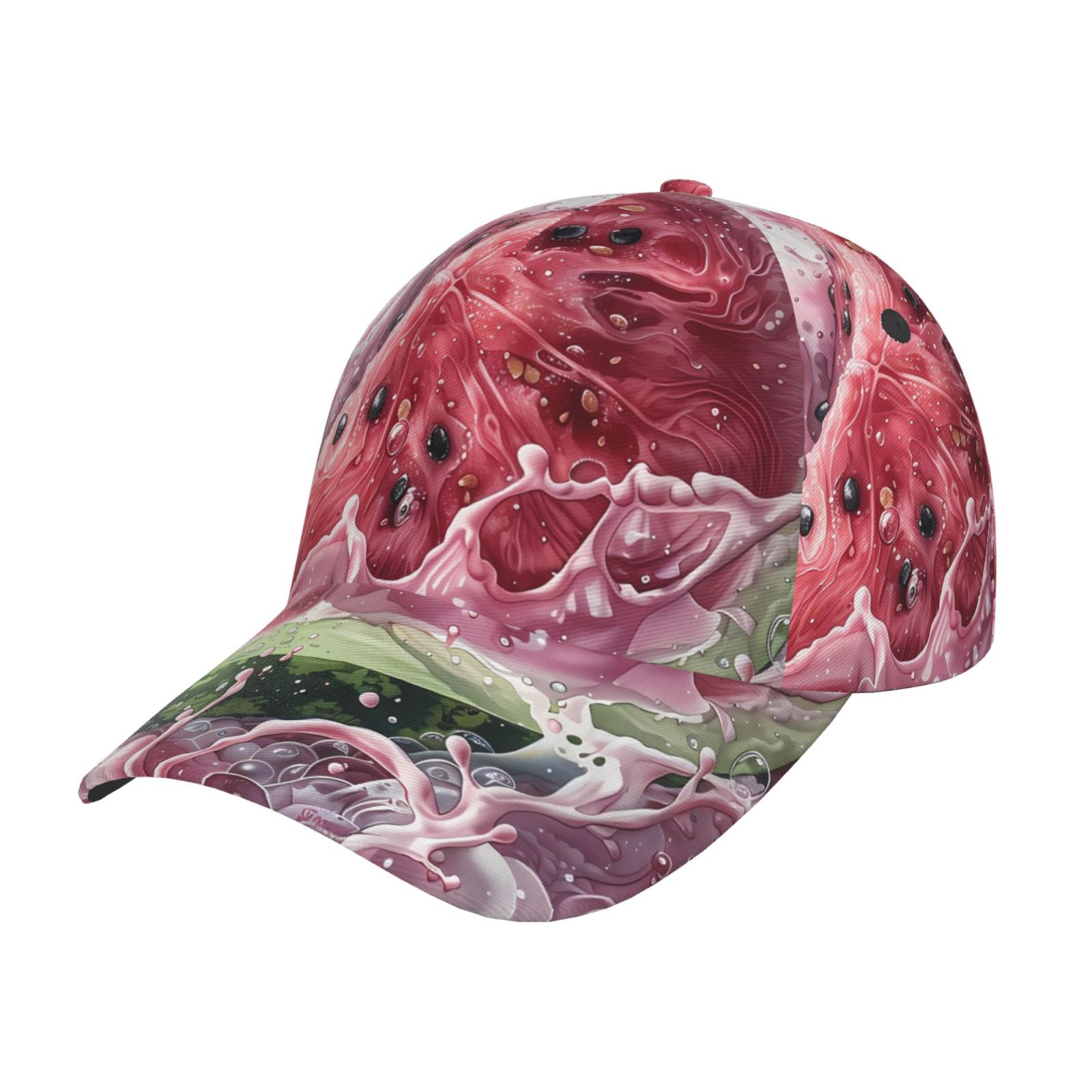 Baseball Cap - Watermelon Splash Realism Art Adjustable Size Hats For ...