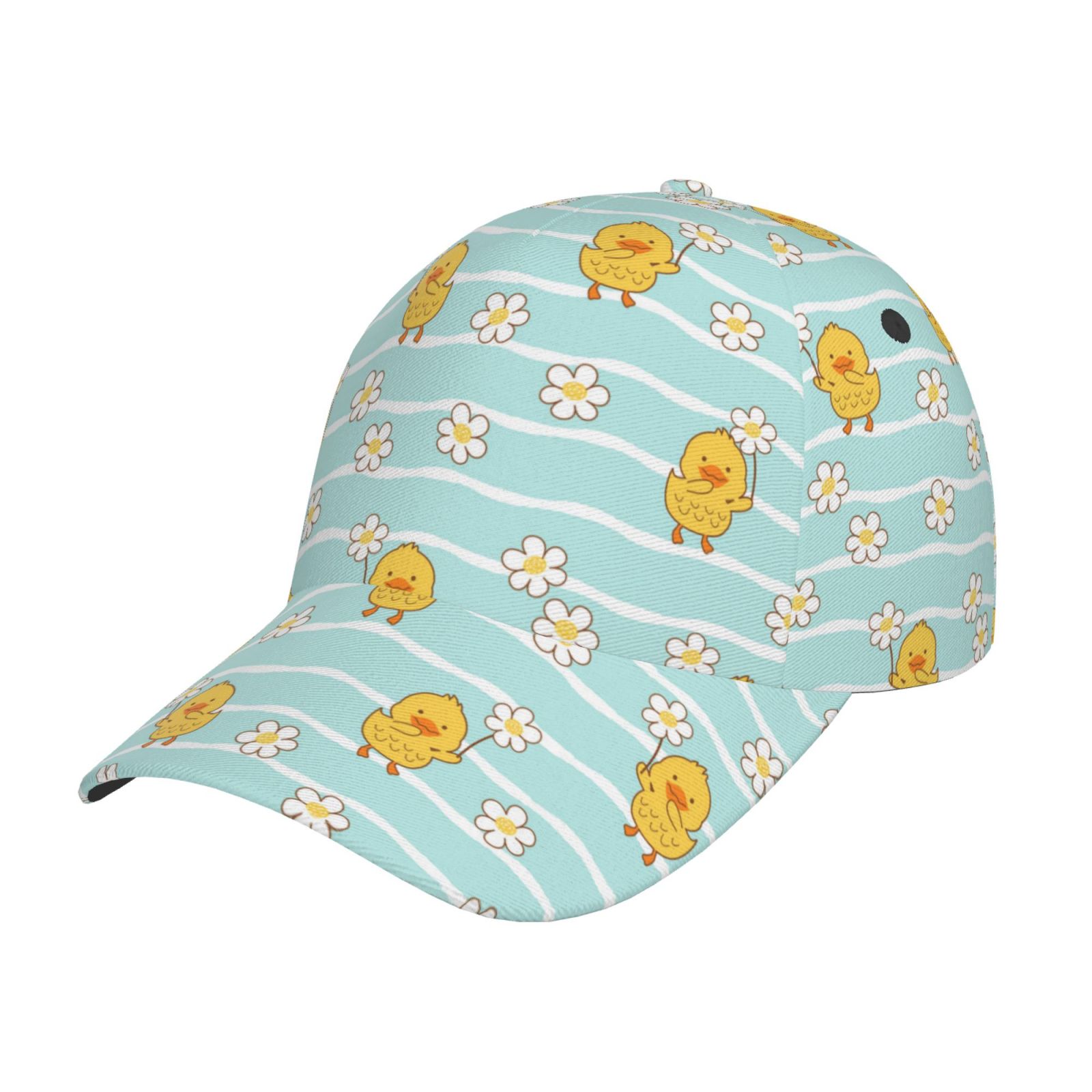 Baseball Cap - Wavy Pattern Cute Duck Daisy Adjustable Size Hats For ...
