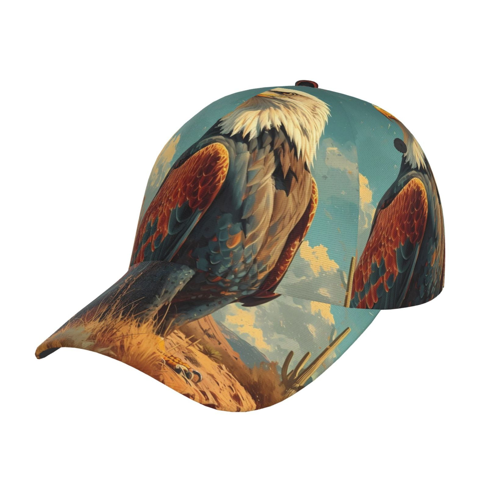 Baseball Cap - Western Desert Cactus Bald Eagle Hats for Men Women Low ...