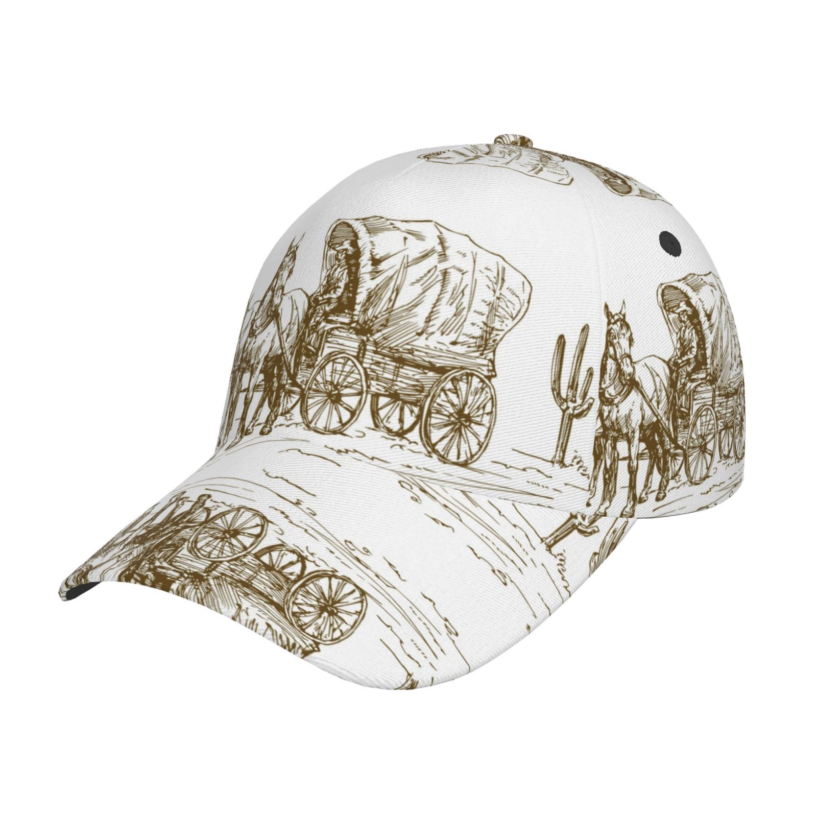 Baseball Cap - Western Scenery With Old Wagon Hats for Men Women Low ...