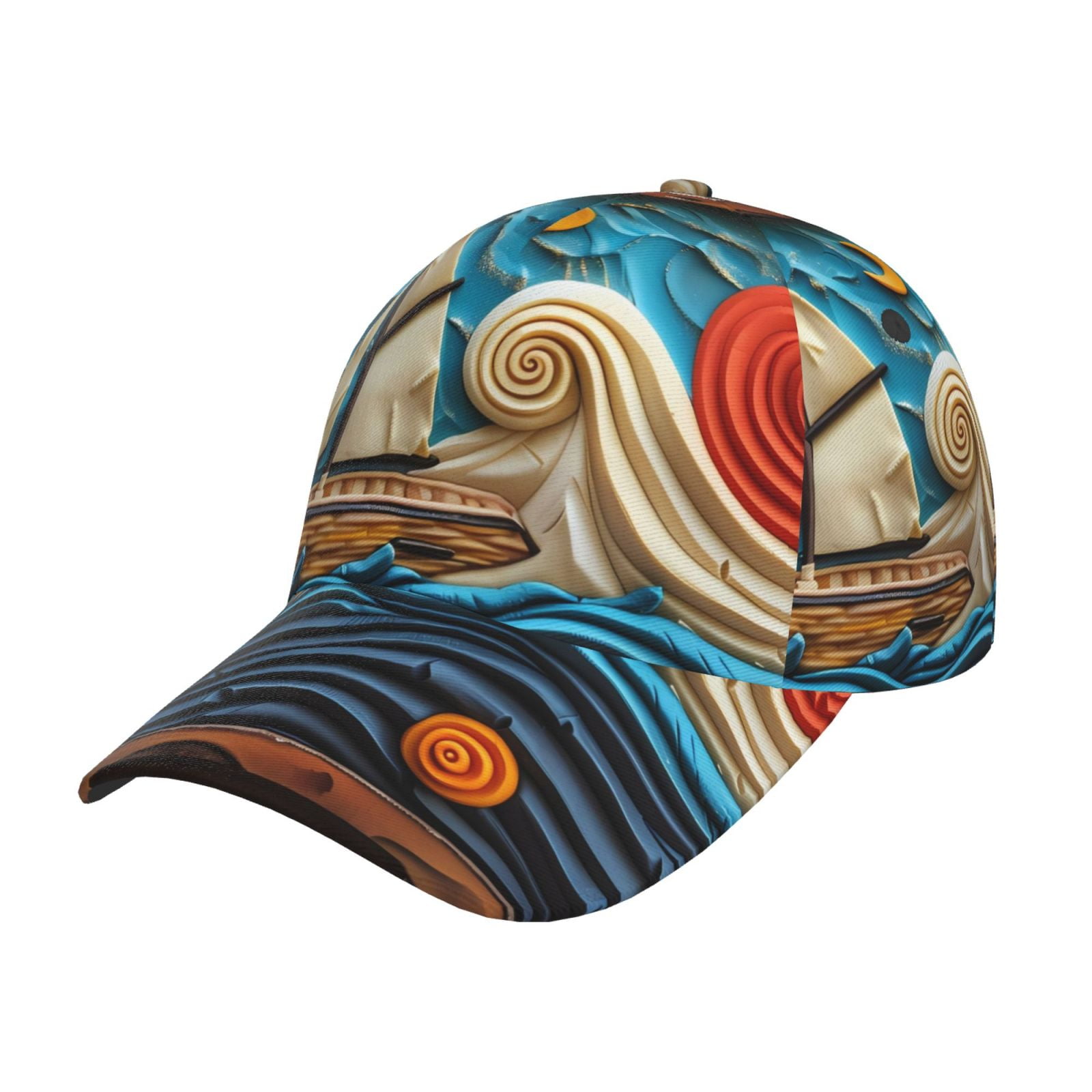 Baseball Cap - Whimsical Sailboat Ocean Art Hats for Men Women Low ...