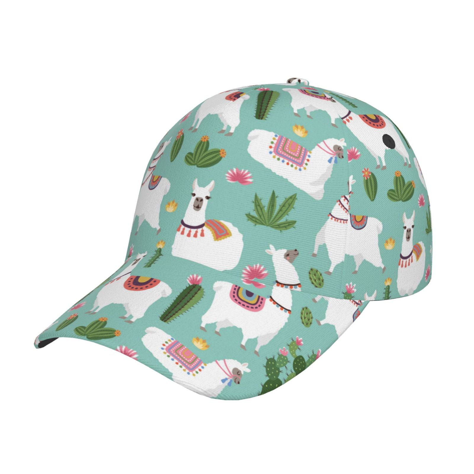 Baseball Cap, White Cute Alpaca Green Cactus Hats For Men Women Low ...