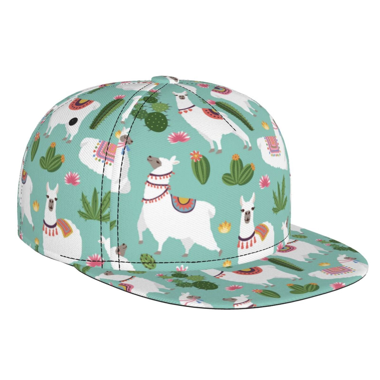 Baseball Cap - White Cute Alpaca Green Cactus Hats for Men/Women Low ...