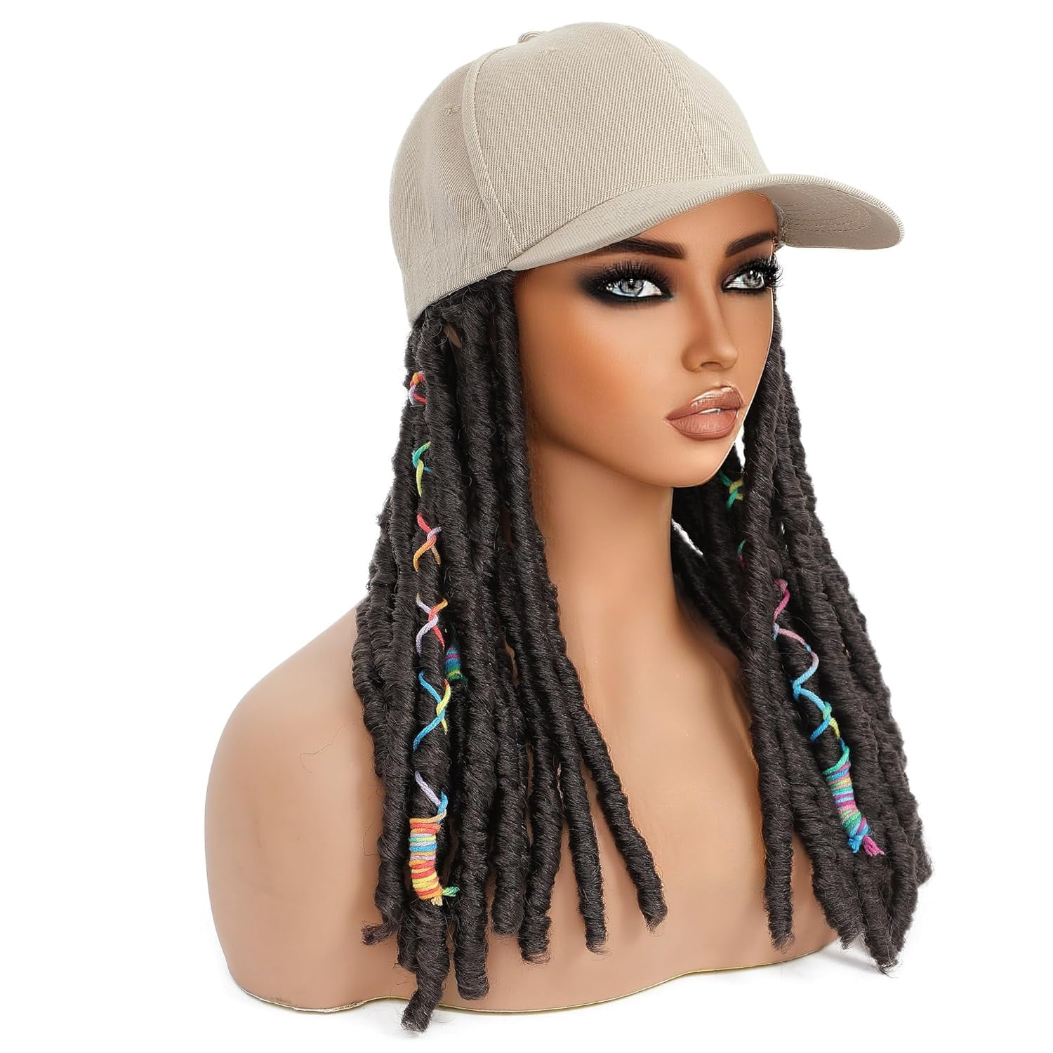 Baseball Cap Wig with Crochet Faux Locs, Dreadlock Crochet Hair Wig ...