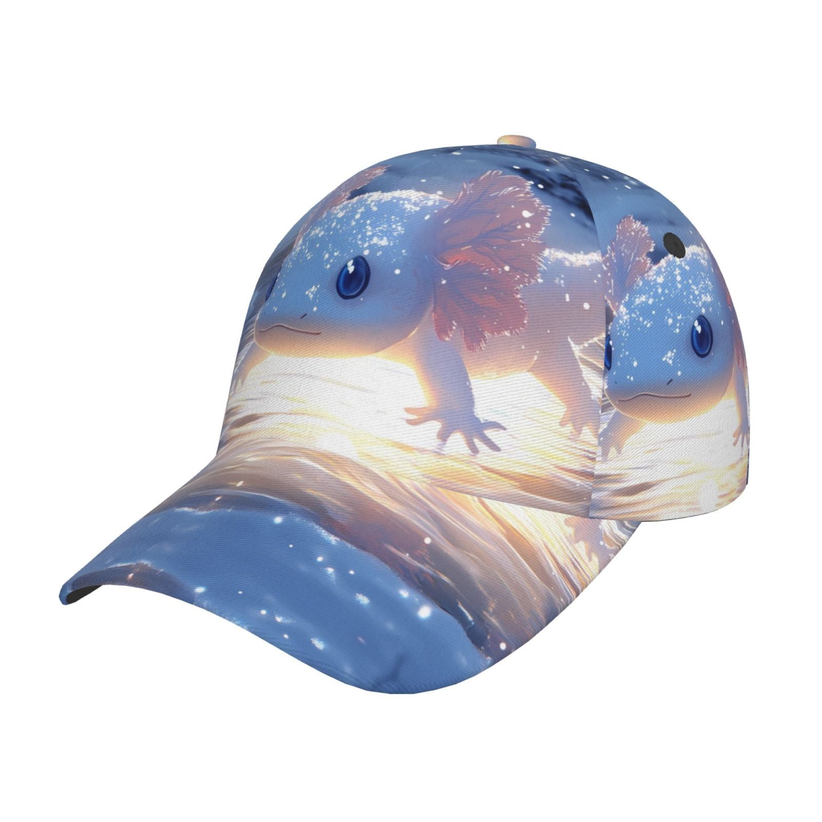 Baseball Cap, Winter Axolotl in Frozen Pond A Trucker Hats Women Dad ...