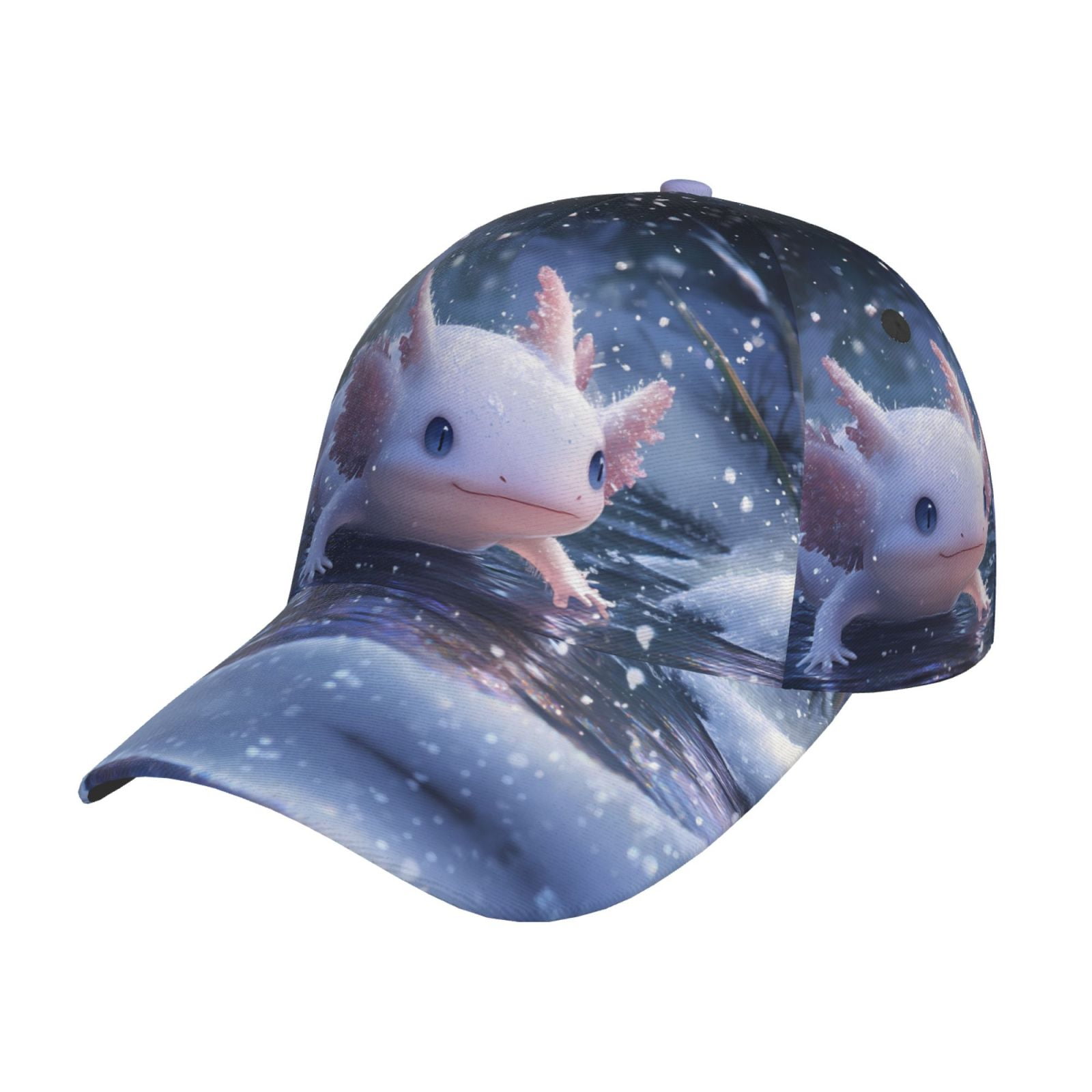 Baseball Cap, Winter Axolotl in Frozen Pond B Trucker Hats Women Dad ...