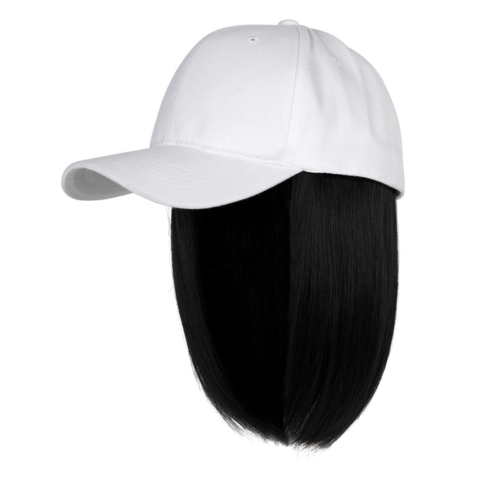 Baseball Cap With Hair Extensions Straight Short Bob Hairstyle ...